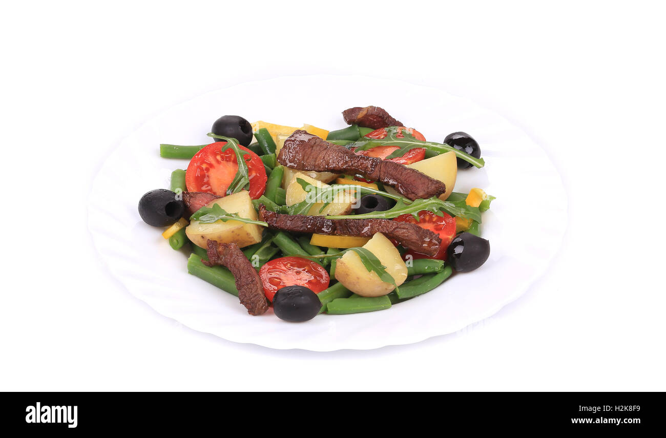 Salad with beef fillet and potatoes Stock Photo - Alamy