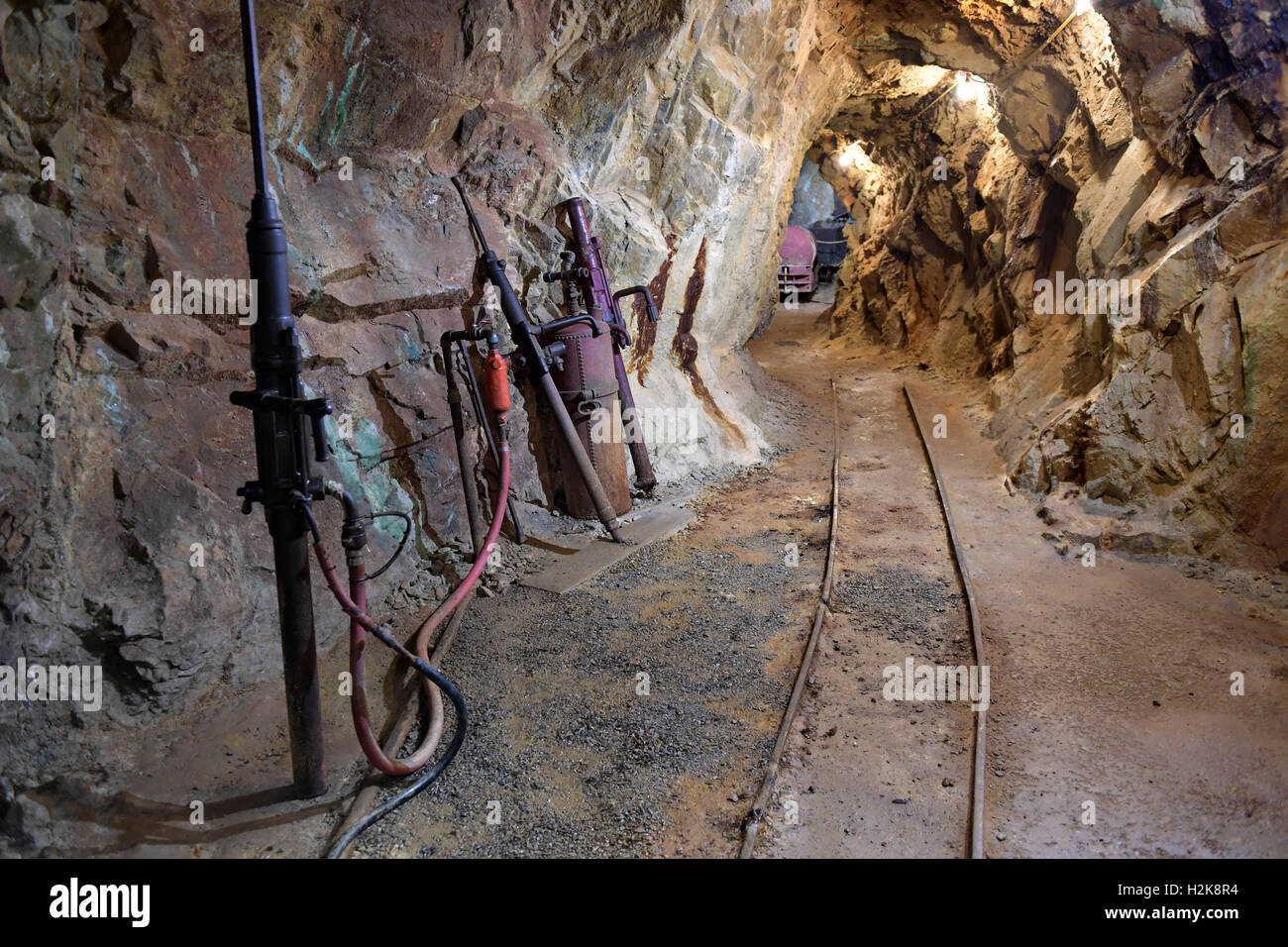 Old Colorado gold mine with vintage drills Stock Photo - Alamy