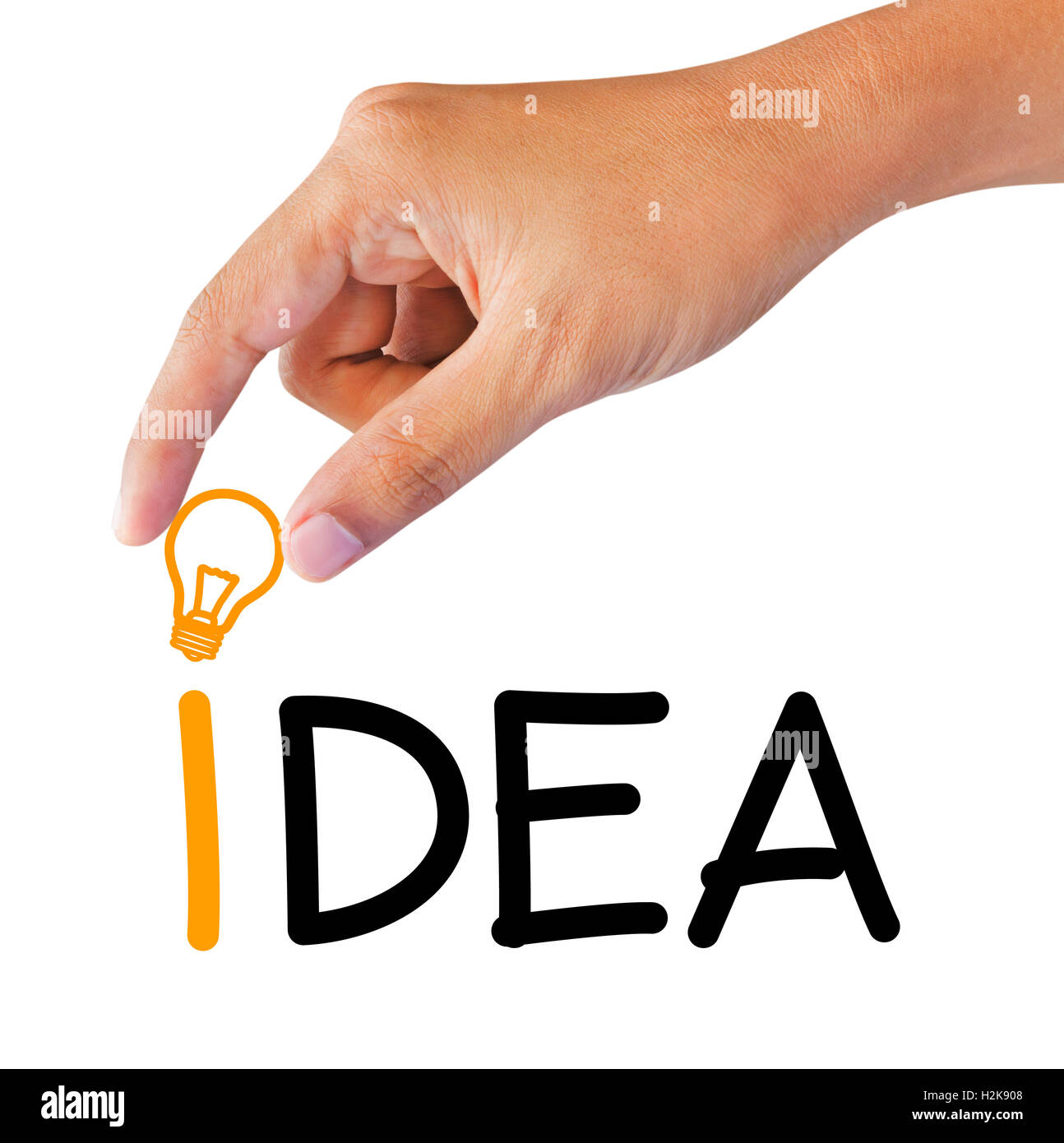 idea word written with light bulb Stock Photo - Alamy