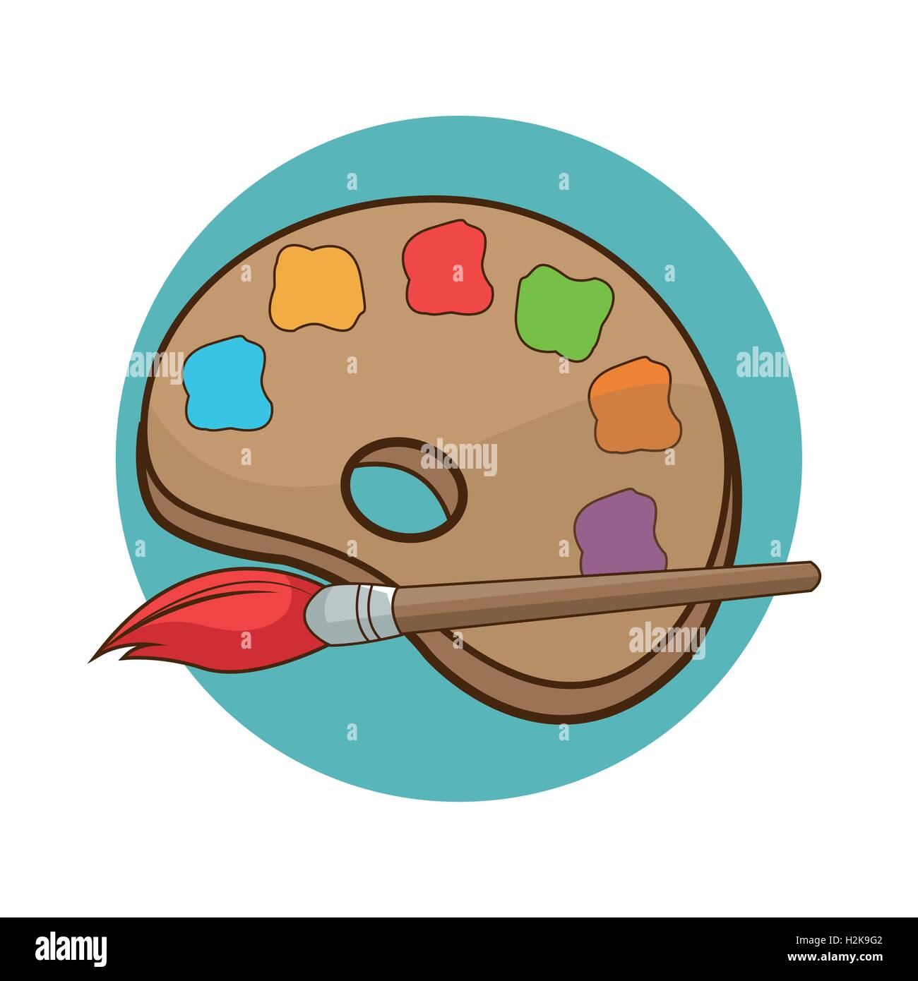 Paint brush and palette of back to school design Stock Vector Image ...