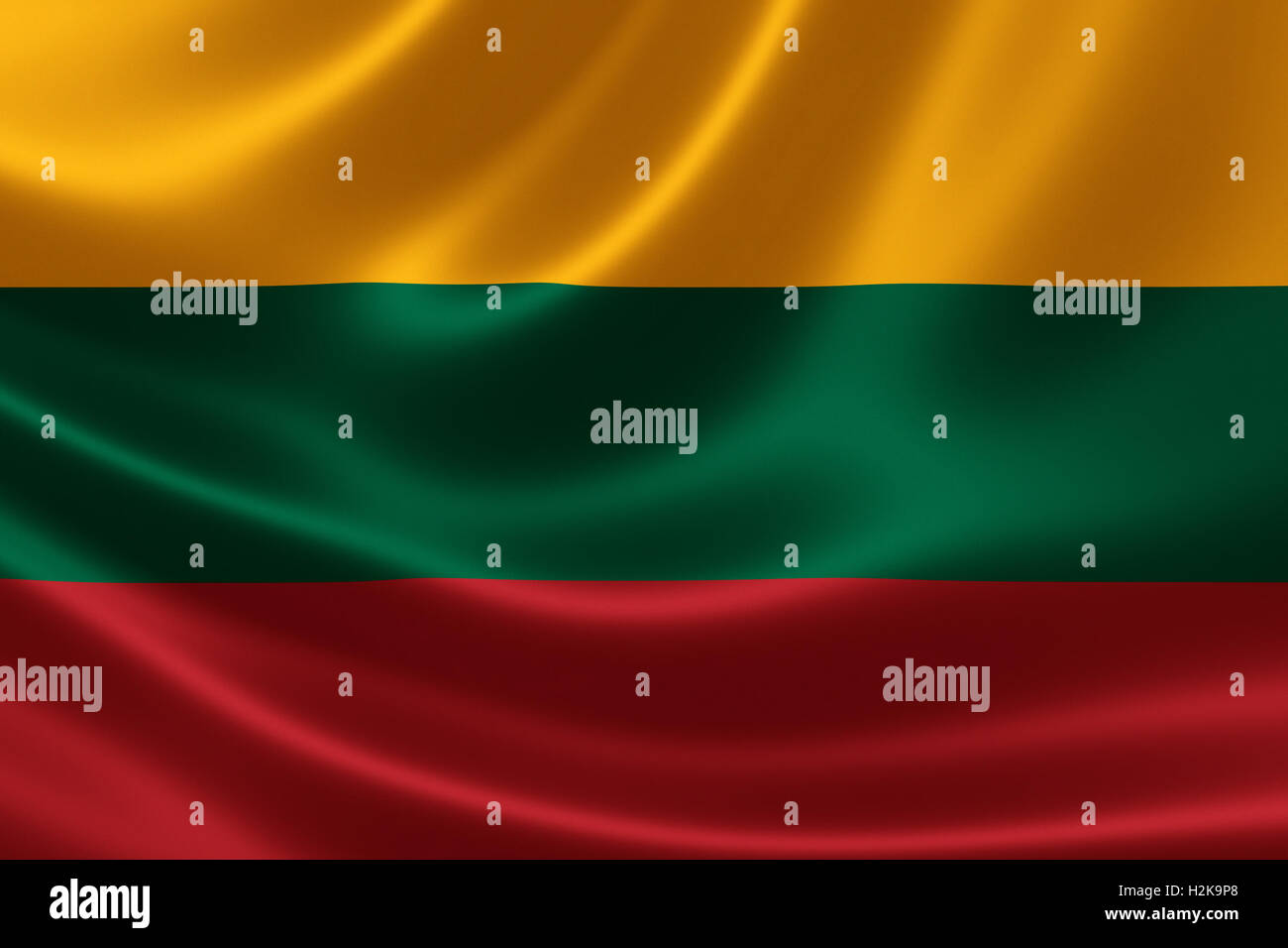 3D rendering of the flag of Lithuania on satin texture Stock Photo - Alamy