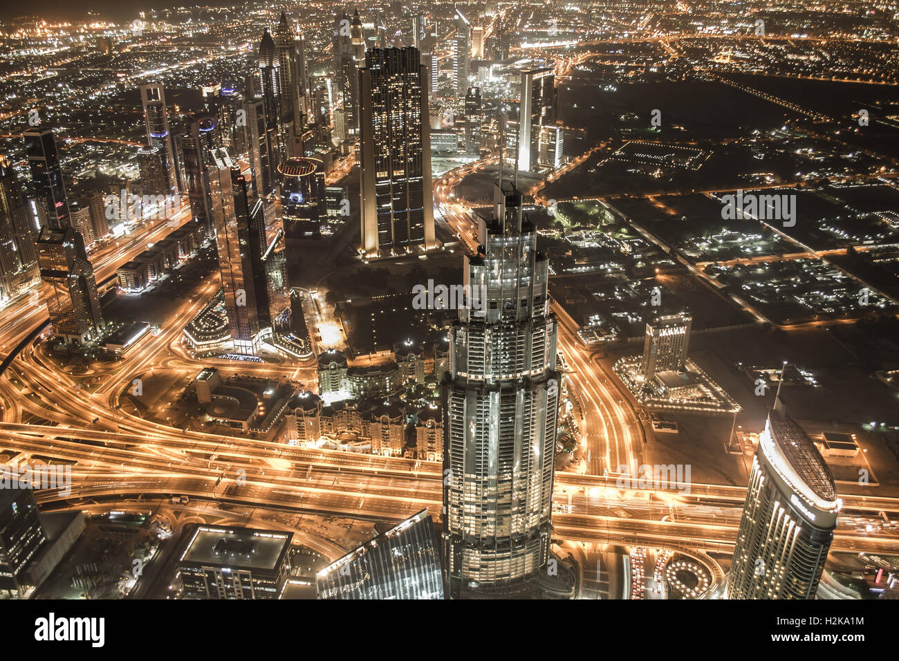 Dubai street seen from Burj Khalifa Stock Photo - Alamy