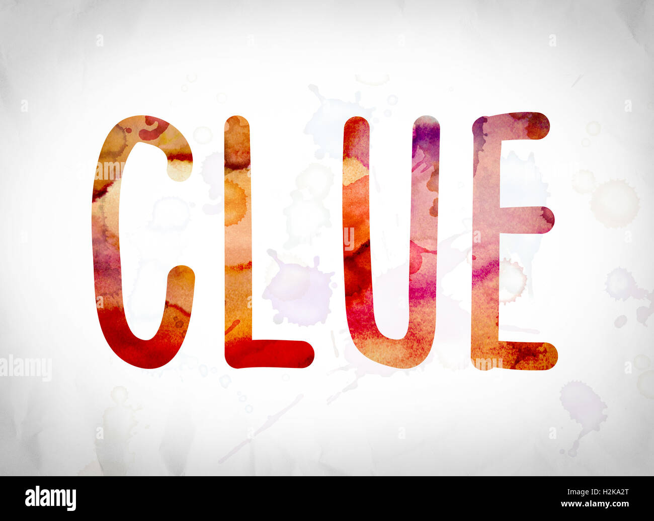 The Word Clue Written In Watercolor Washes Over A White Paper the-word-clue-written-in-watercolor-washes-over-a-white-paper