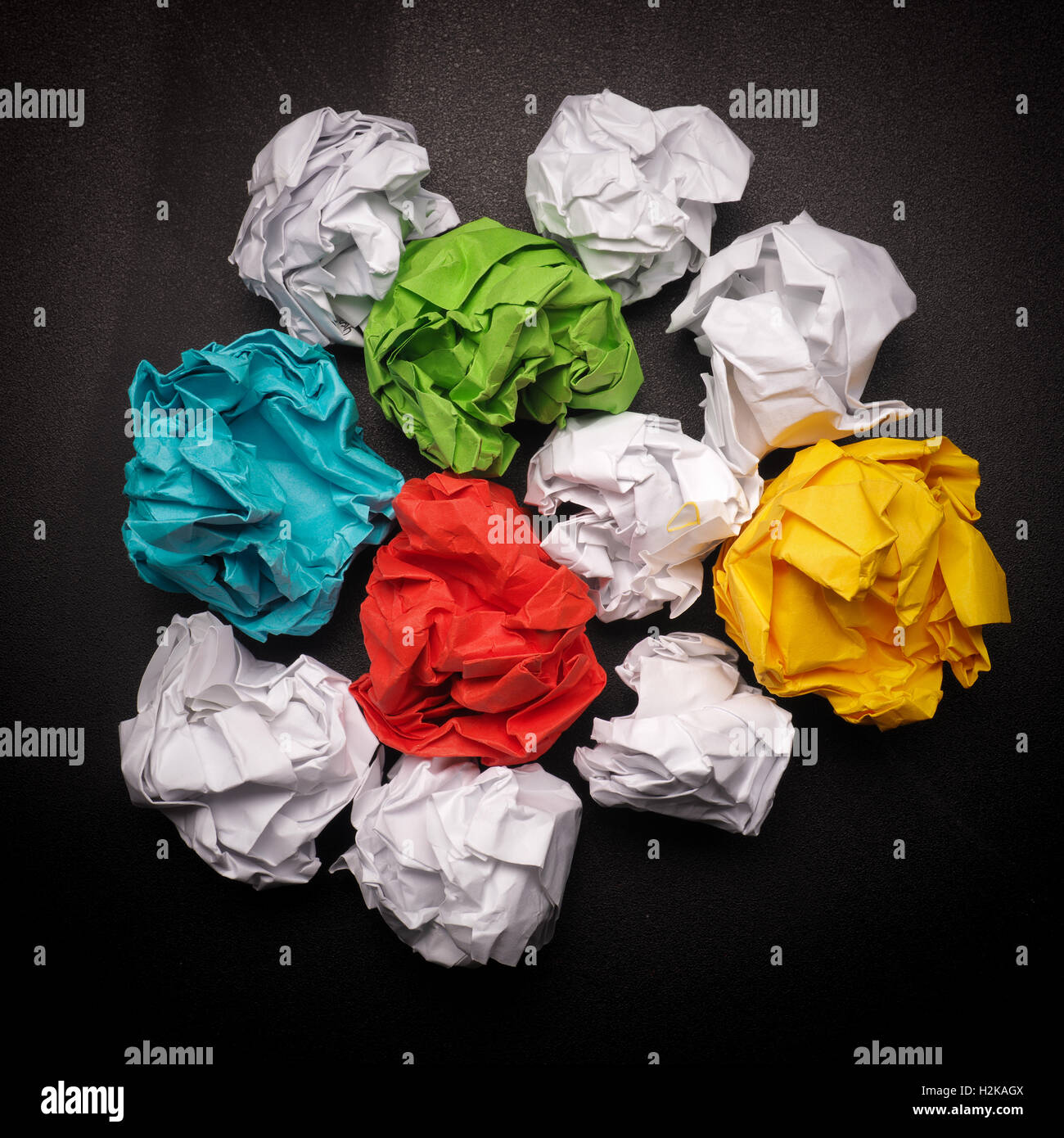 Crumpled paper using as new idea concept background Stock Photo - Alamy