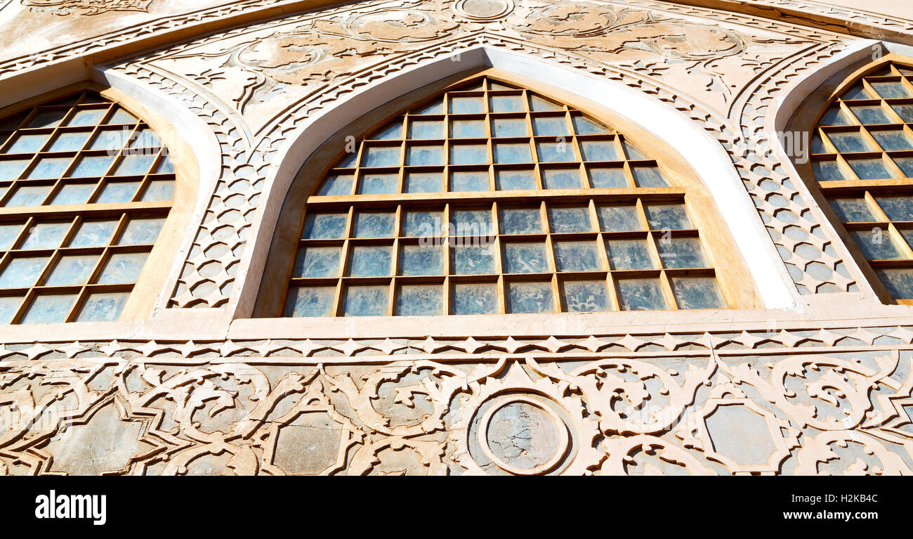 in iran kashan the old persian architecture window and glass in ...