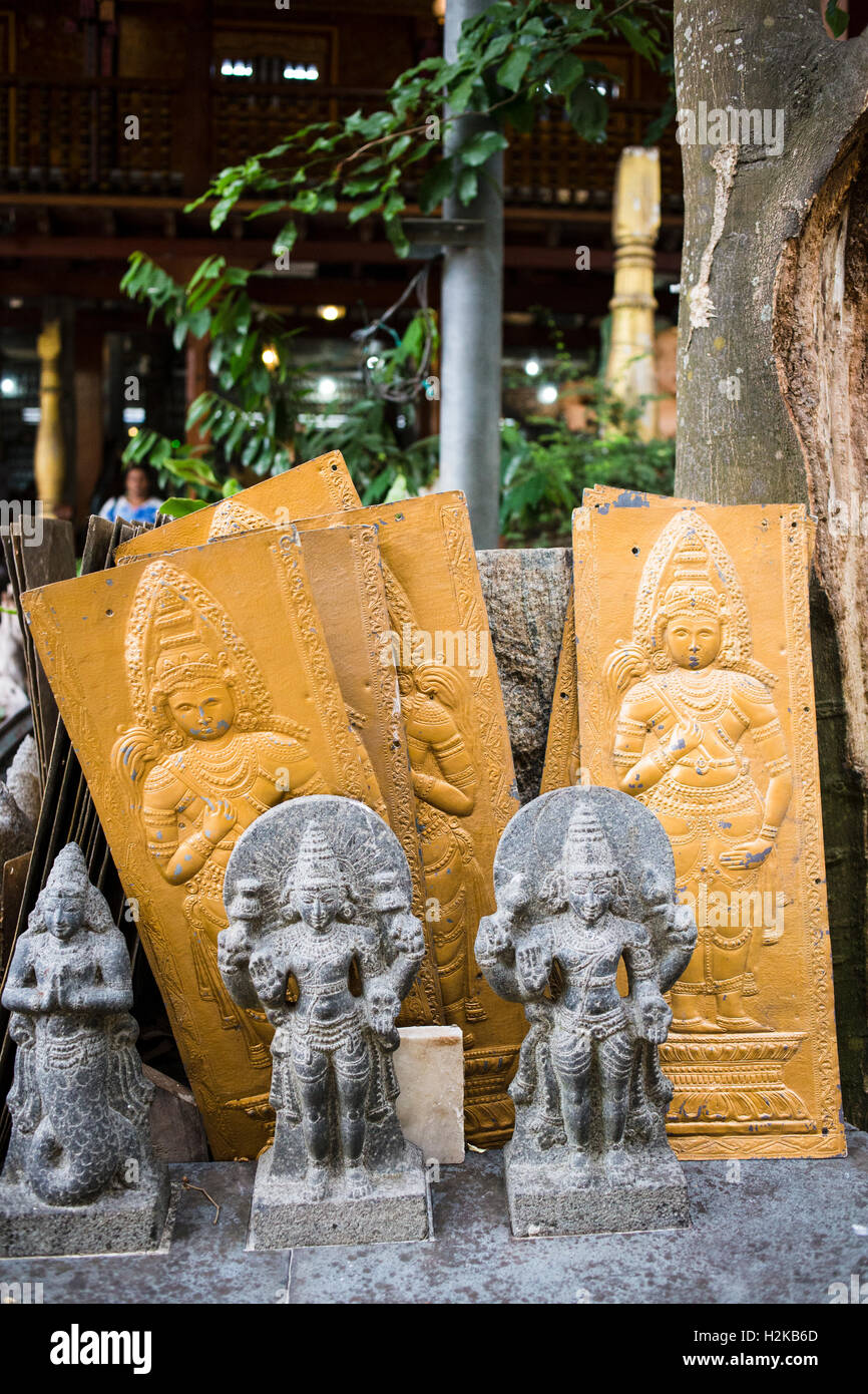 Buddhist icons are seen at the Gangaramaya temple on the Sinhala New ...