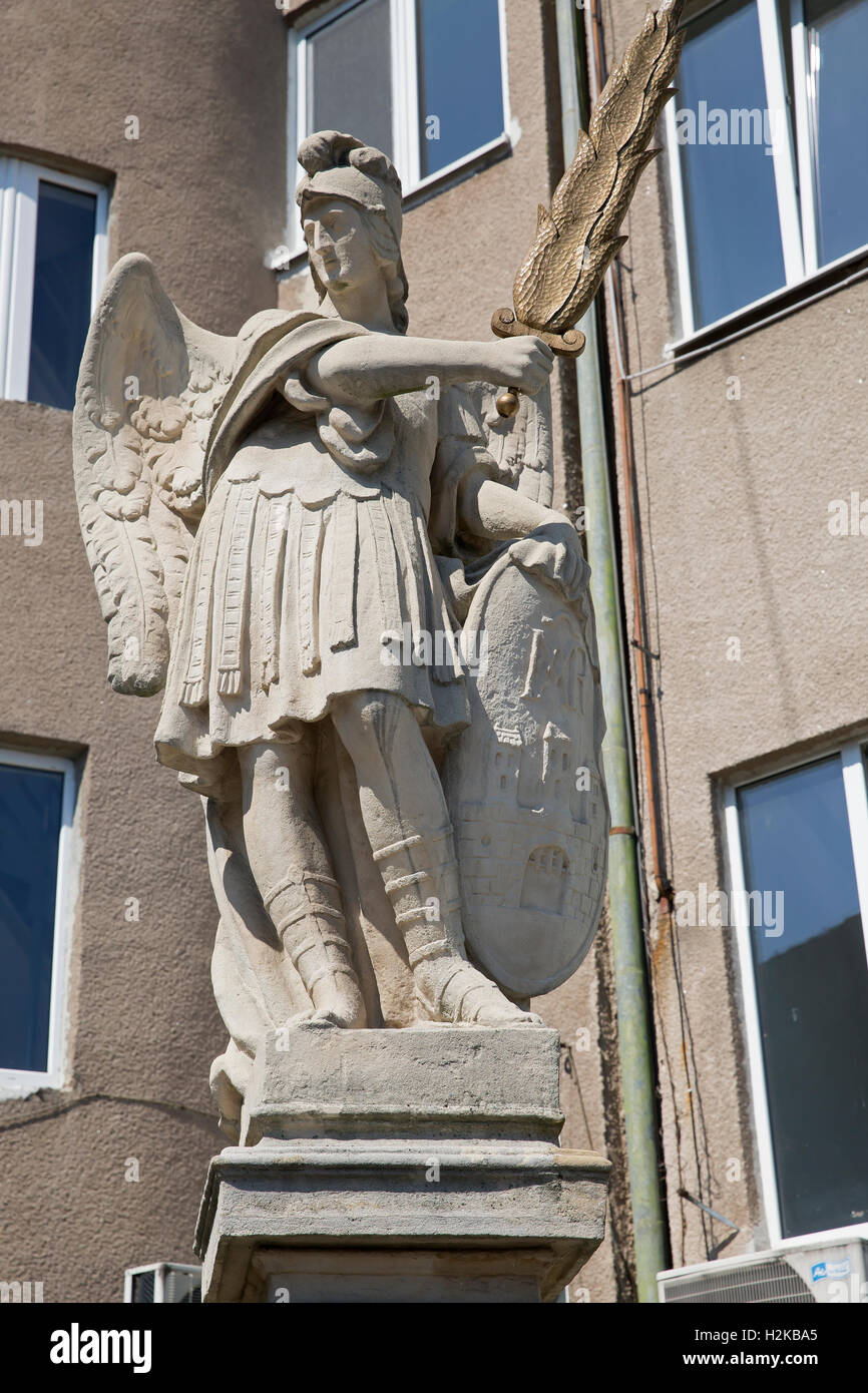 Statue of a roman soldier with angels wings in Bratislava Slovakia ...