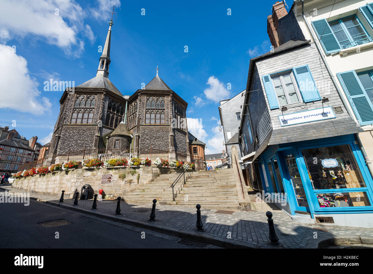 Exterior of the church Saint Catherine in the Honfleur, France ...