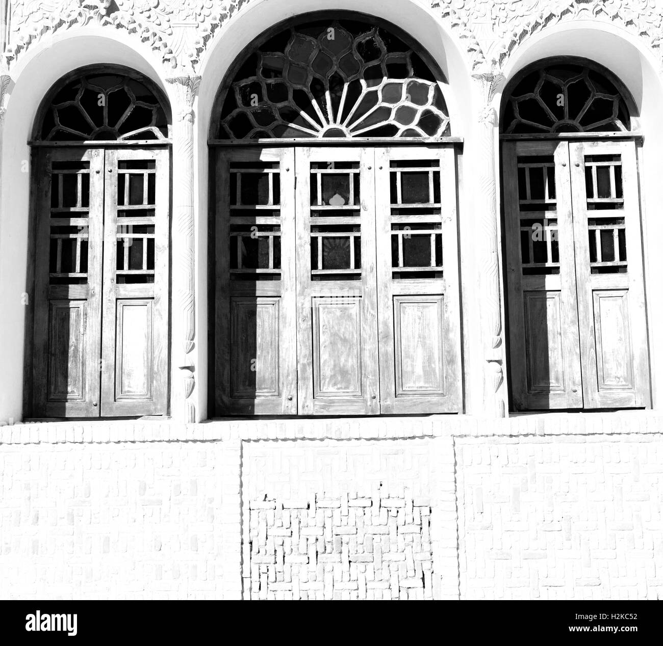 blur in iran kashan the old persian architecture window and glass in ...