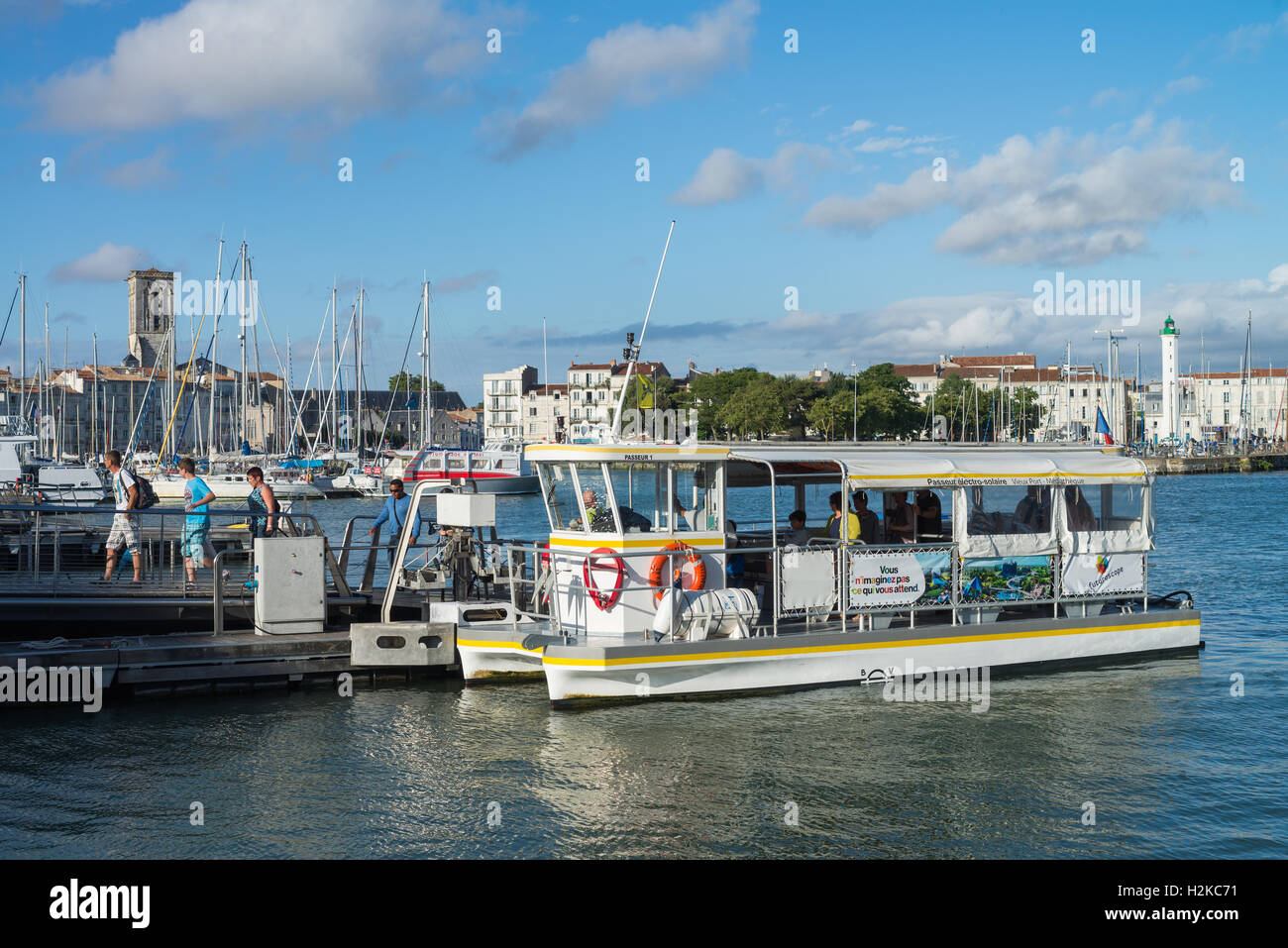 Solar powered electric ferry boat at La Rochelle, region Poitou ...