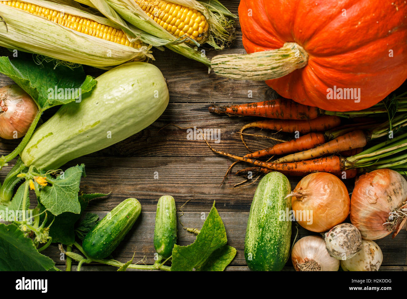 Fresh rustic natural vegetables Stock Photo - Alamy