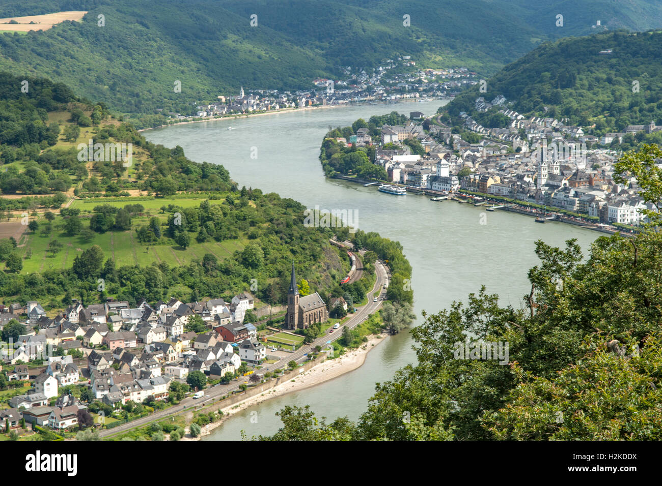 The Rhine River and Boppard, Germany Stock Photo - Alamy