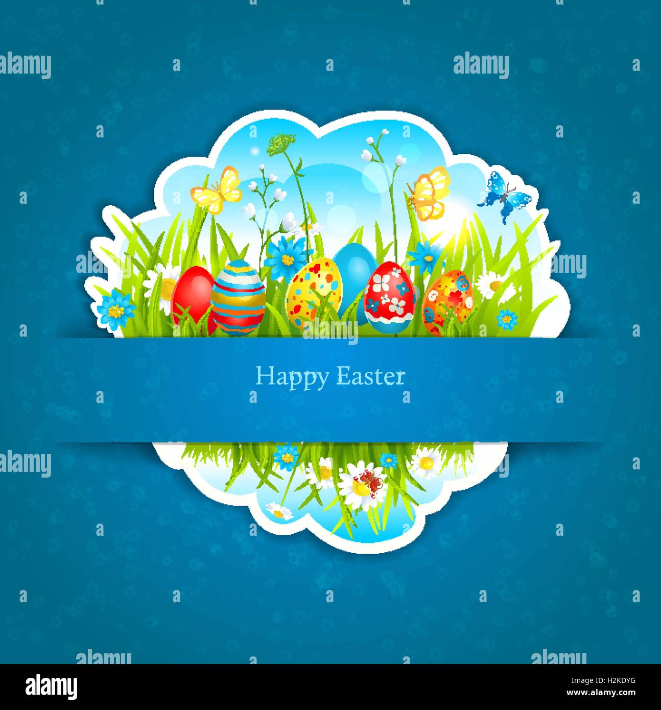Happy Easter blue background Stock Vector Image & Art - Alamy