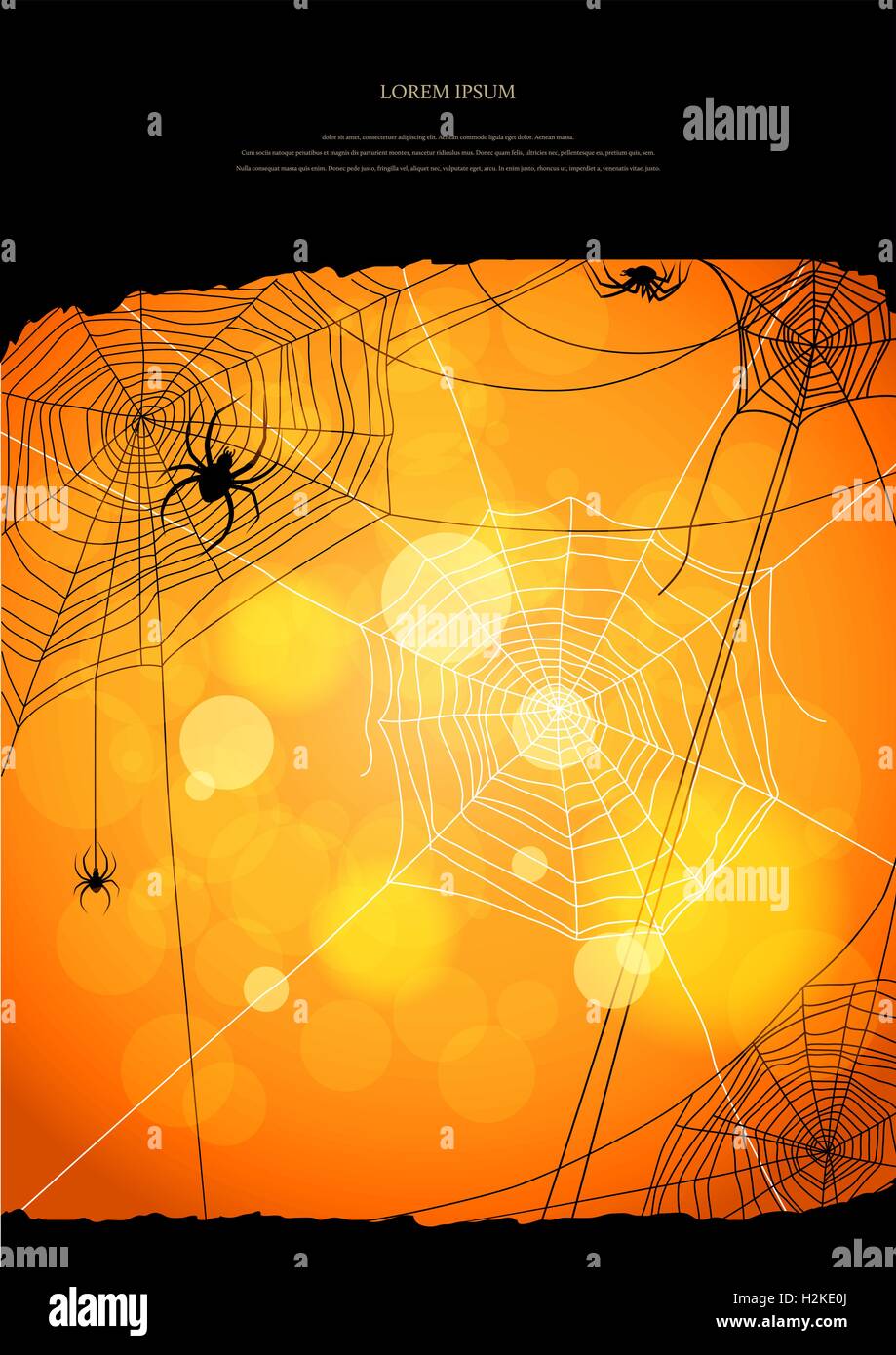Orange background with spiders Stock Vector Image & Art - Alamy