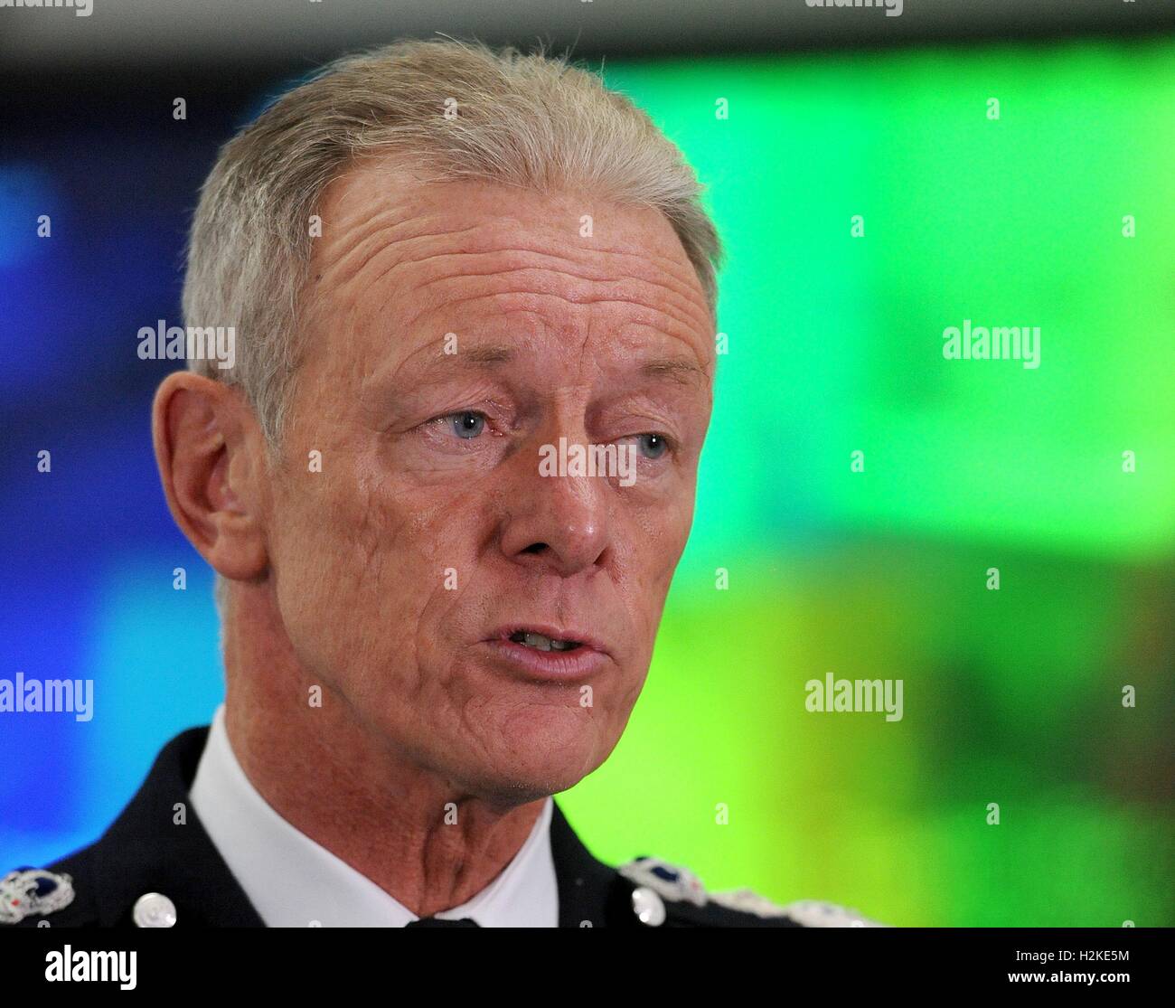 Metropolitan Police Commissioner Bernard Hogan-Howe, during a visit to ...