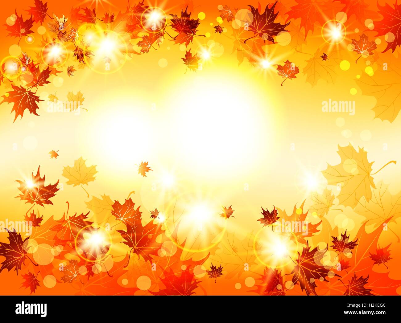 Bright abstract background with autumnal leaves Stock Vector Image ...
