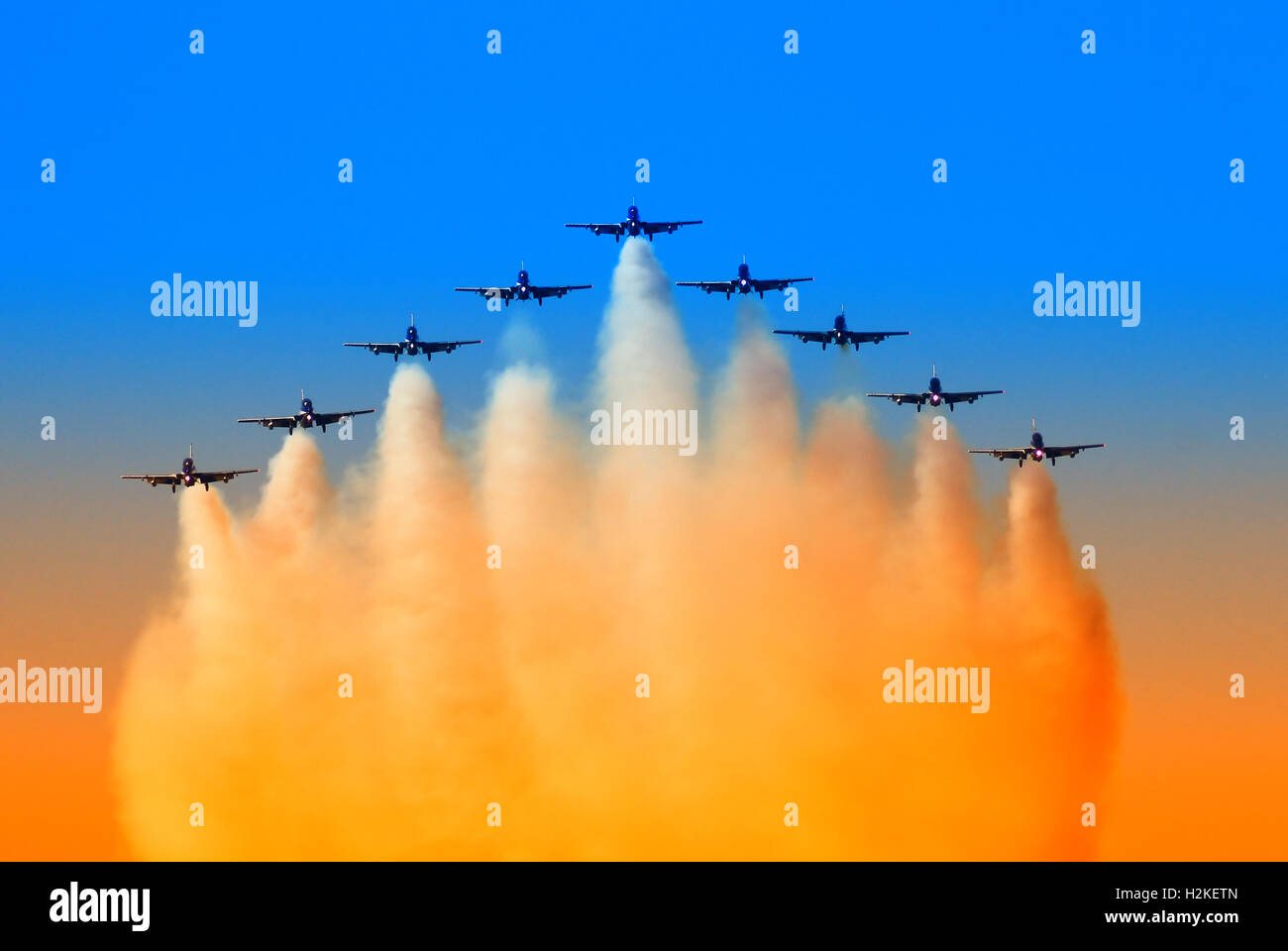 aircraft in formation in the sky Stock Photo - Alamy