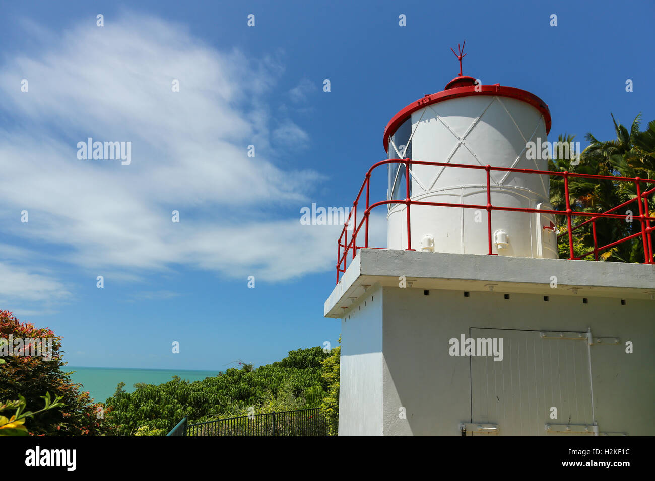 Small lighthouse at Island Point, Port Douglas, North Queensland ...