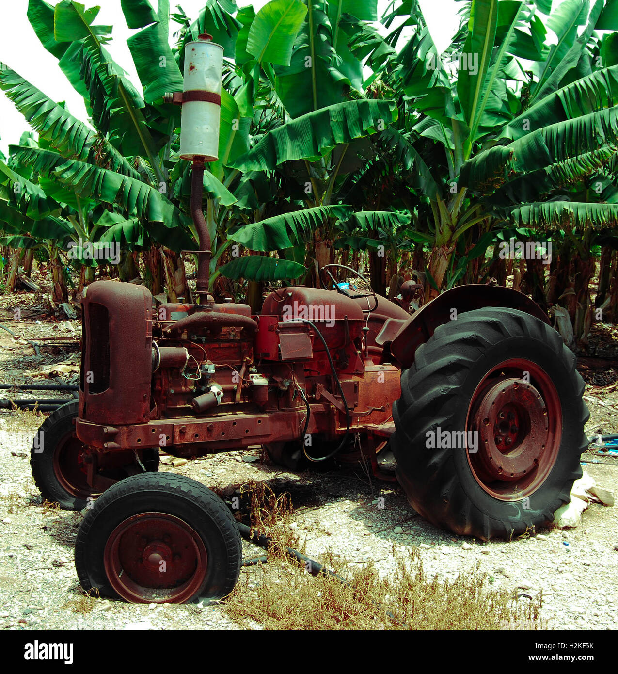 Derelict rusty tractor in hi-res stock photography and images - Alamy