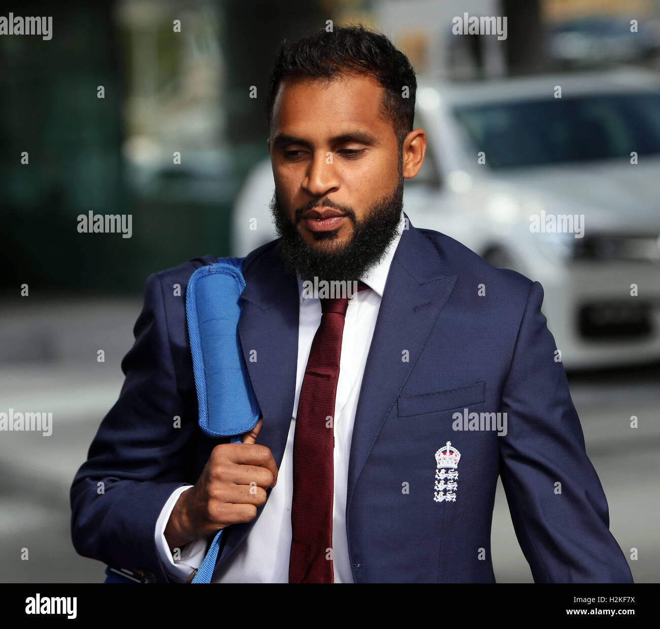 England's Adil Rashid leaves the Sofitel Hotel, Heathrow Airport ahead ...