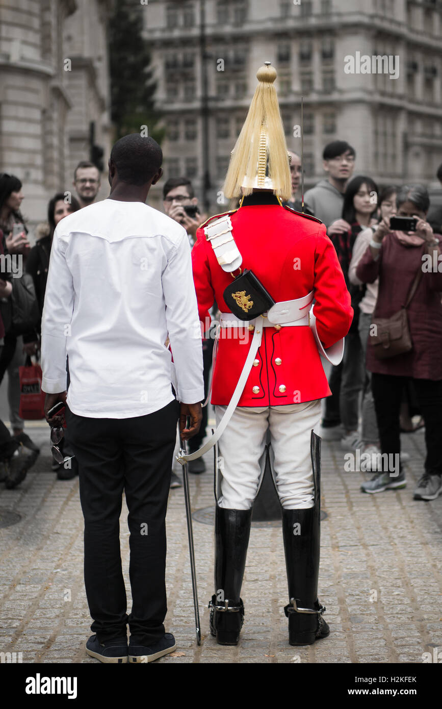 Life guard on duty at Whitehall, London, England Stock Photo - Alamy