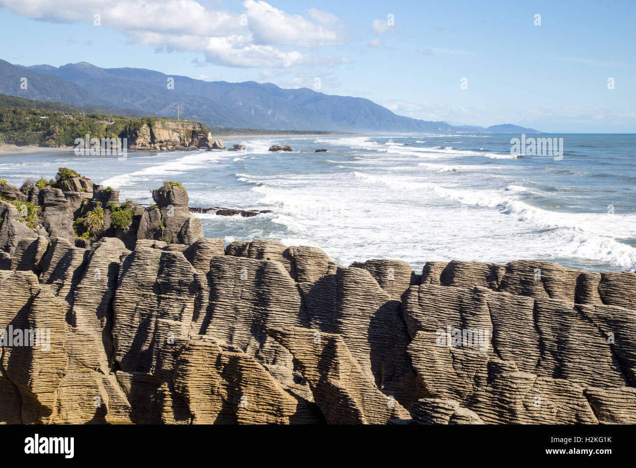 Punakaiki pancake rocks in New Zealand Stock Photo - Alamy