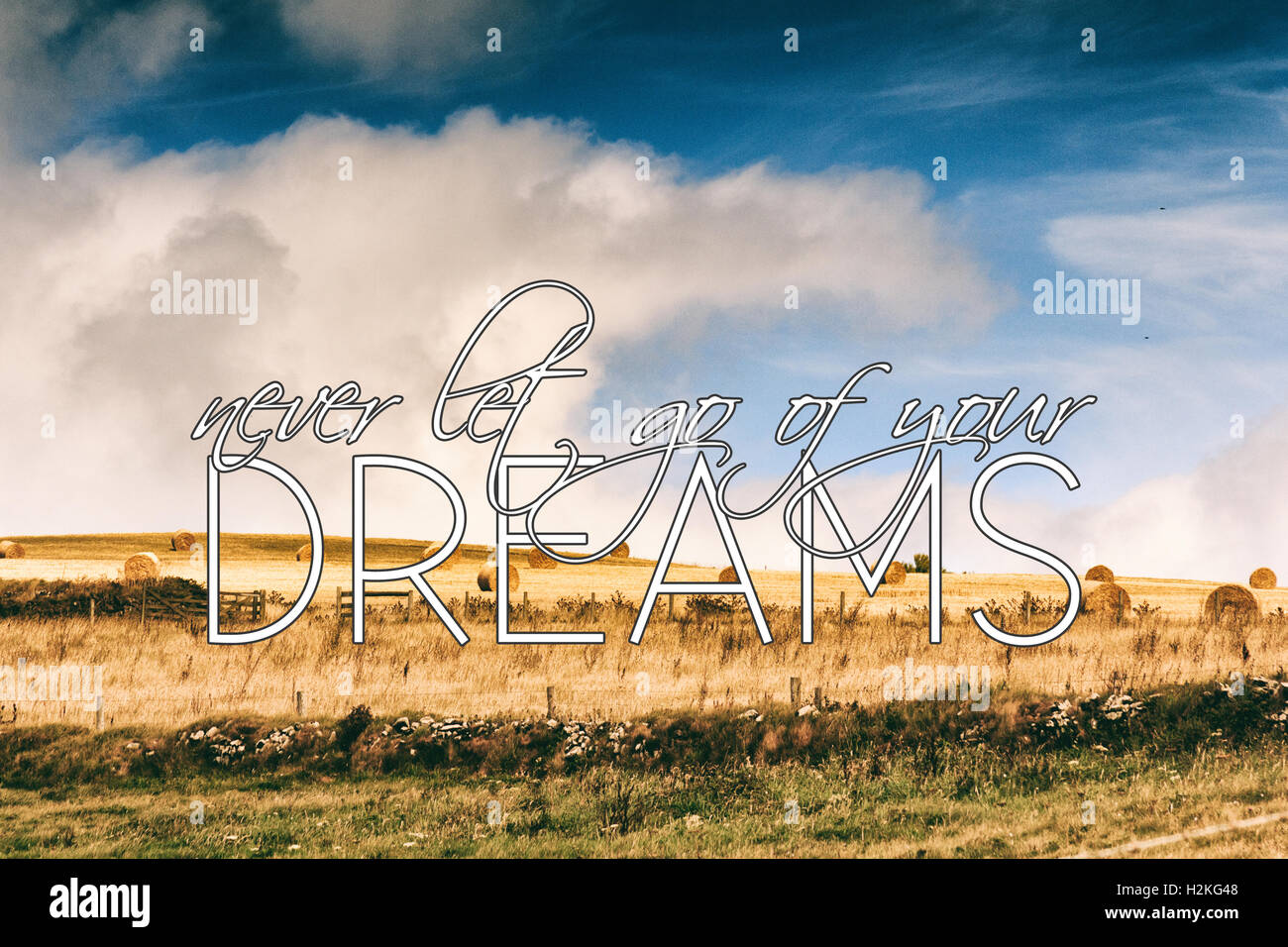 Inspirational motivational quote on a retro style background Stock ...