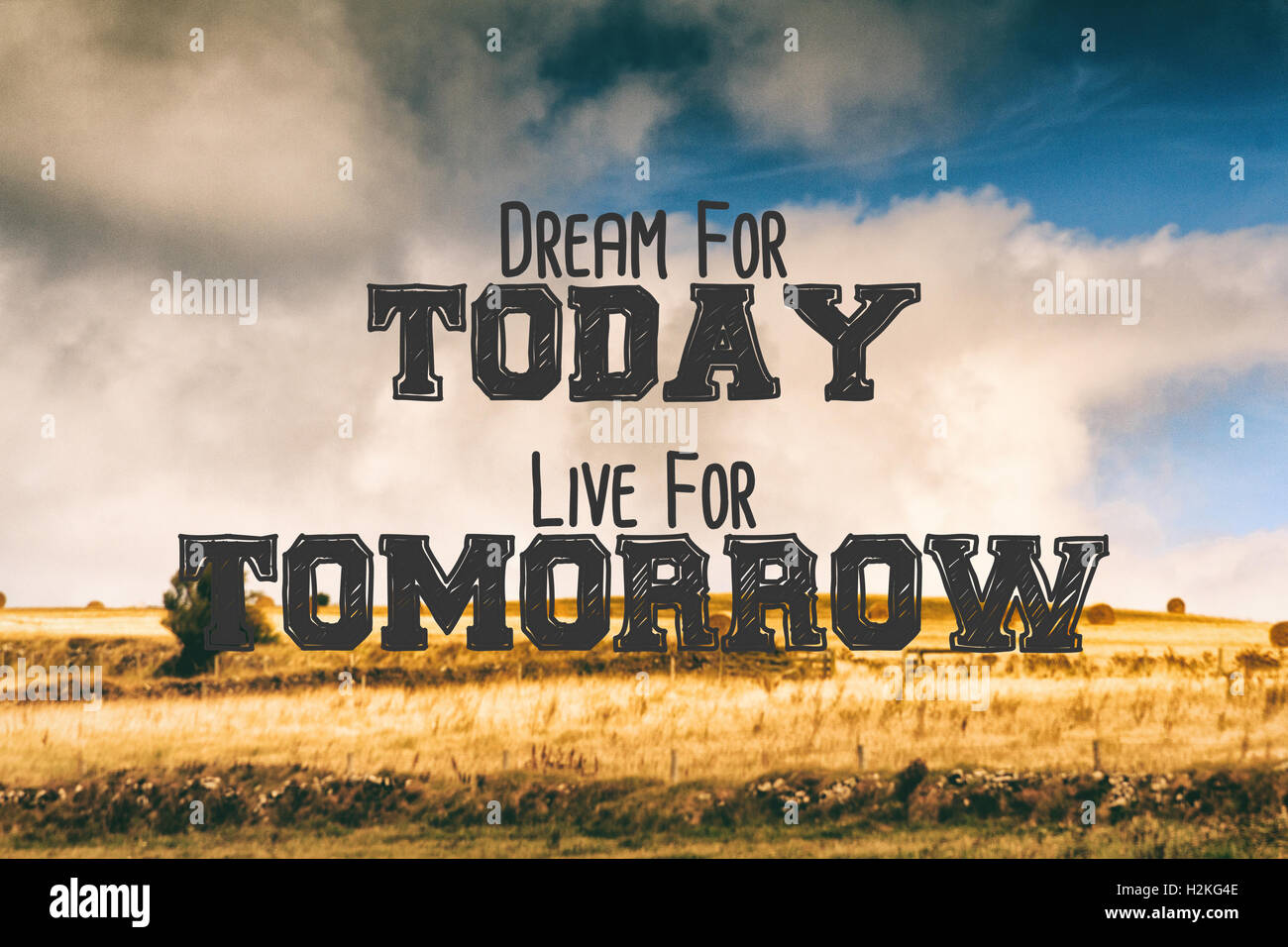 Inspirational motivational quote on a retro style background Stock ...