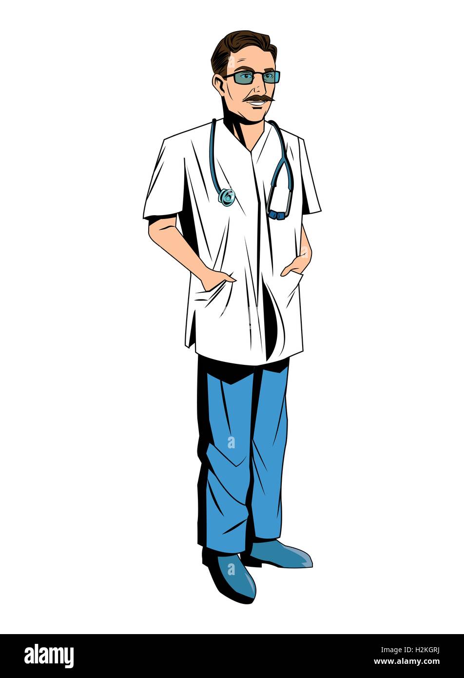 Doctor cartoon with uniform Stock Vector Image & Art - Alamy