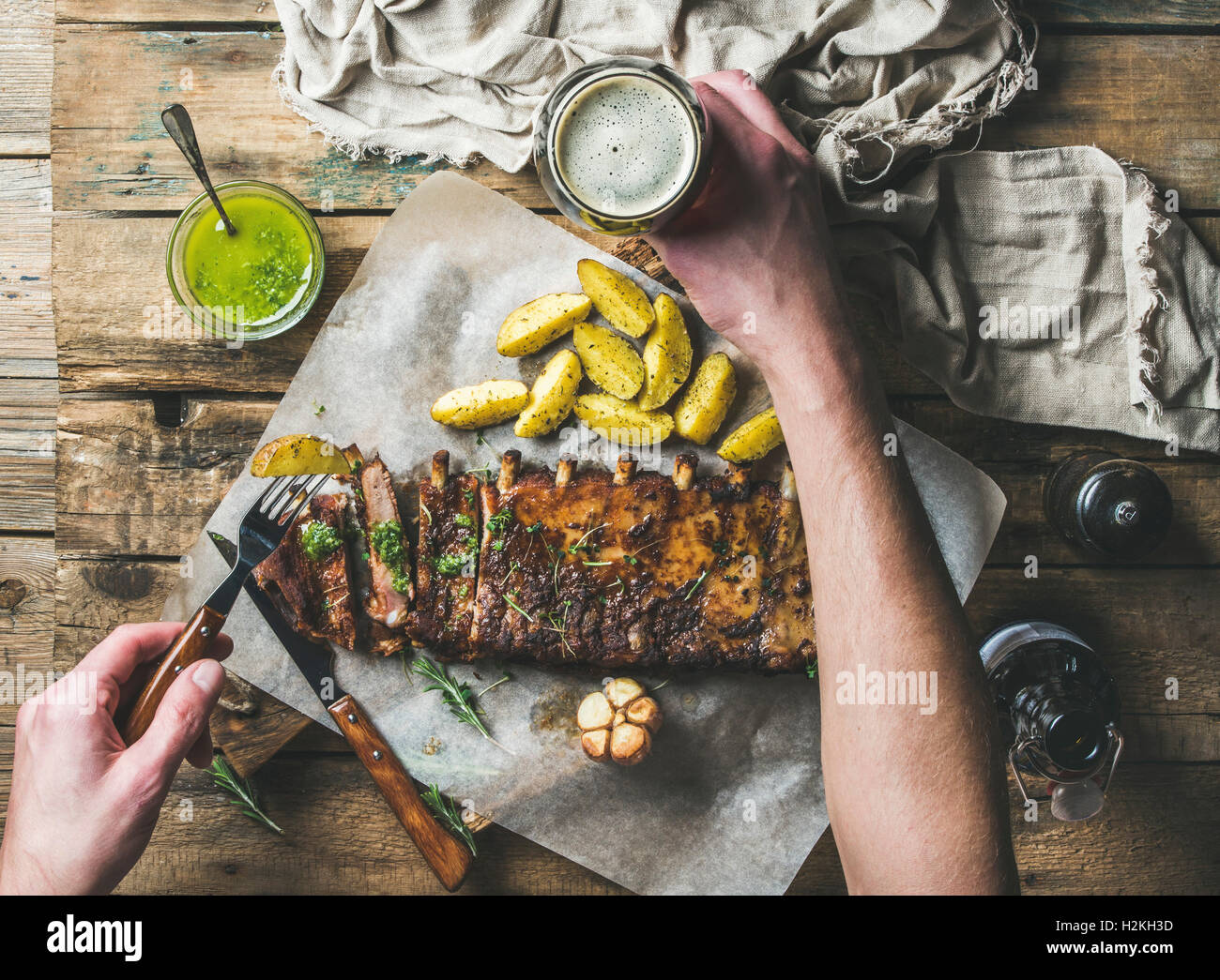 Man eating pork meat hi-res stock photography and images - Alamy