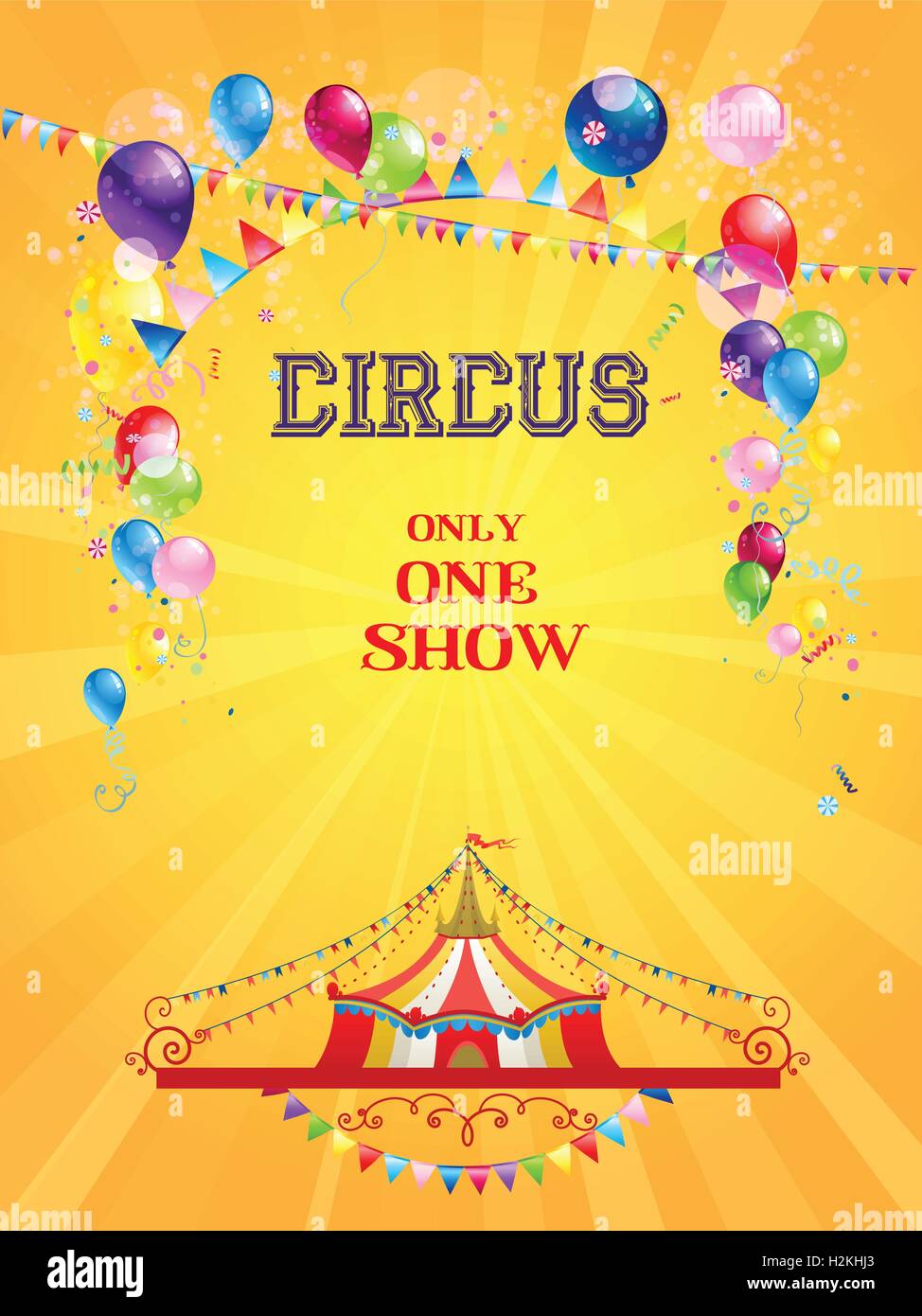 Circus poster on yellow background Stock Vector Image & Art - Alamy