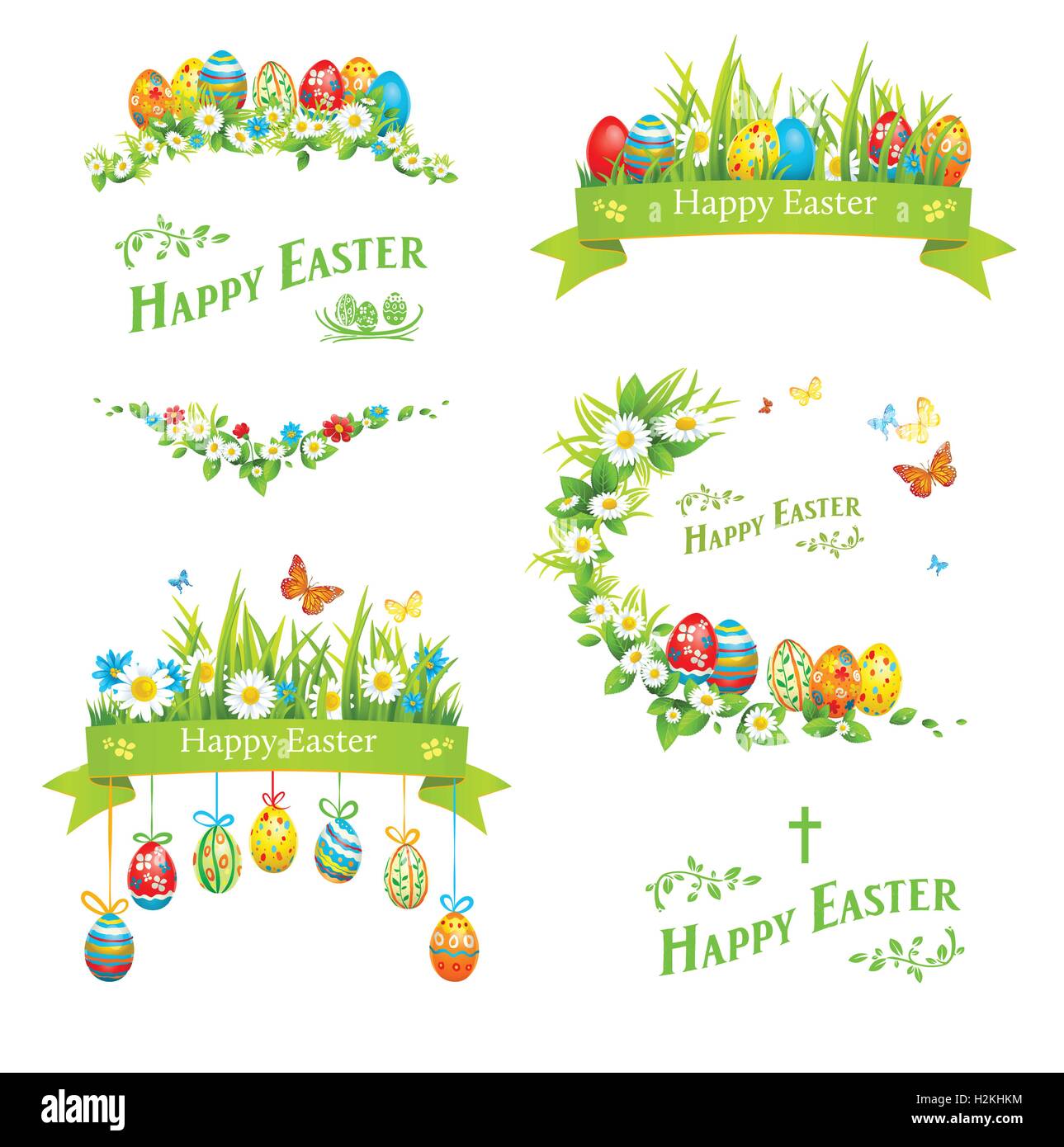 Easter design elements set Stock Vector Image & Art - Alamy