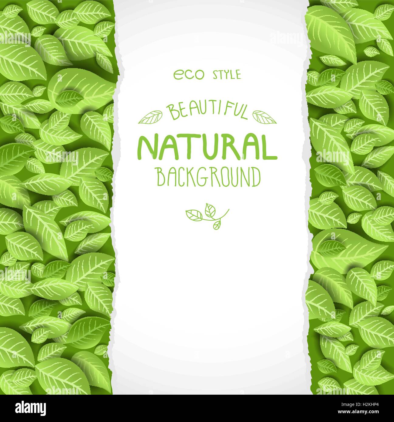 Eco style background with leaves Stock Vector Image & Art - Alamy