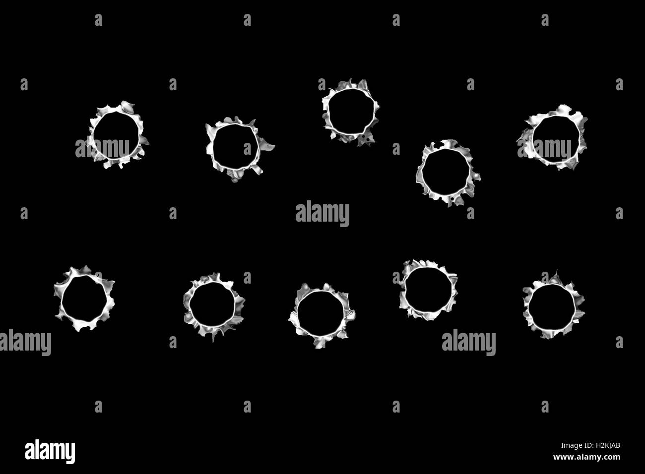 Shotgun damage Black and White Stock Photos & Images - Alamy