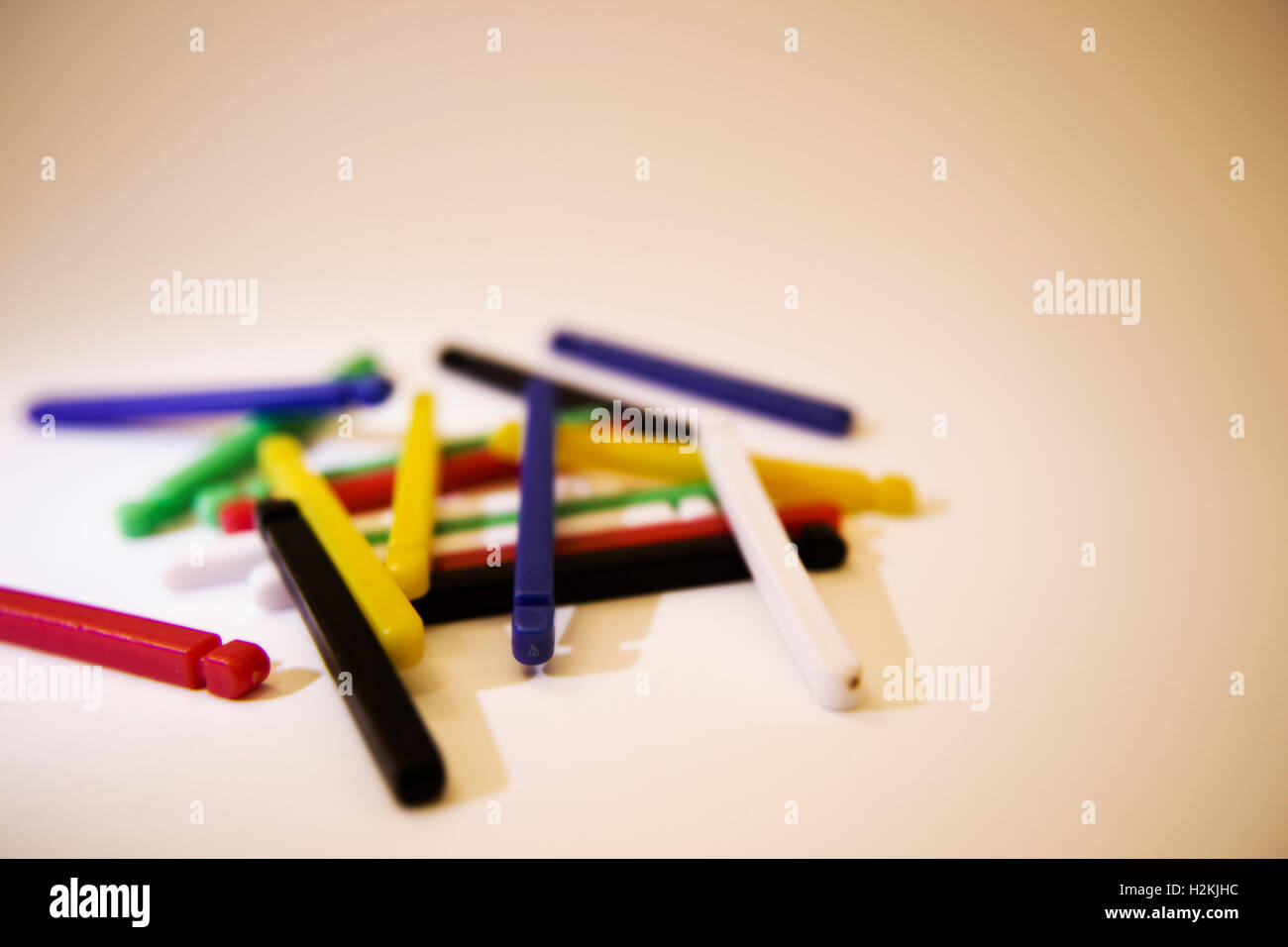 Colorful plastic game sticks Stock Photo - Alamy