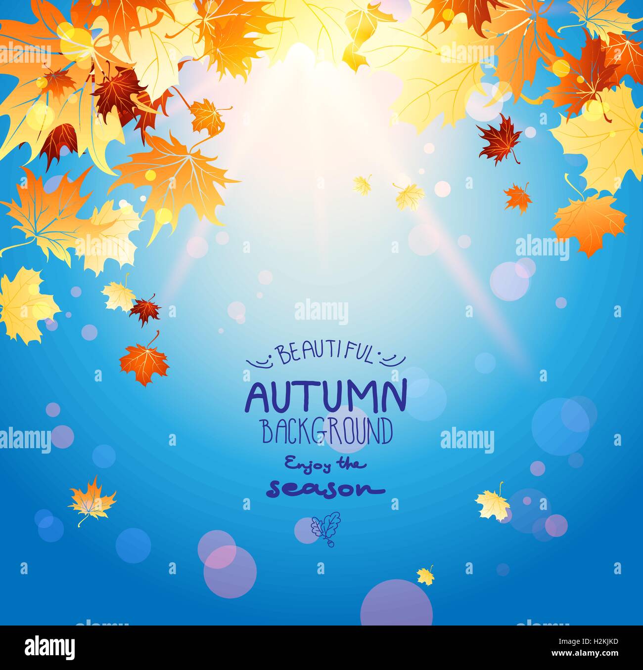 Fall color leaves blue sky Stock Vector Images - Alamy