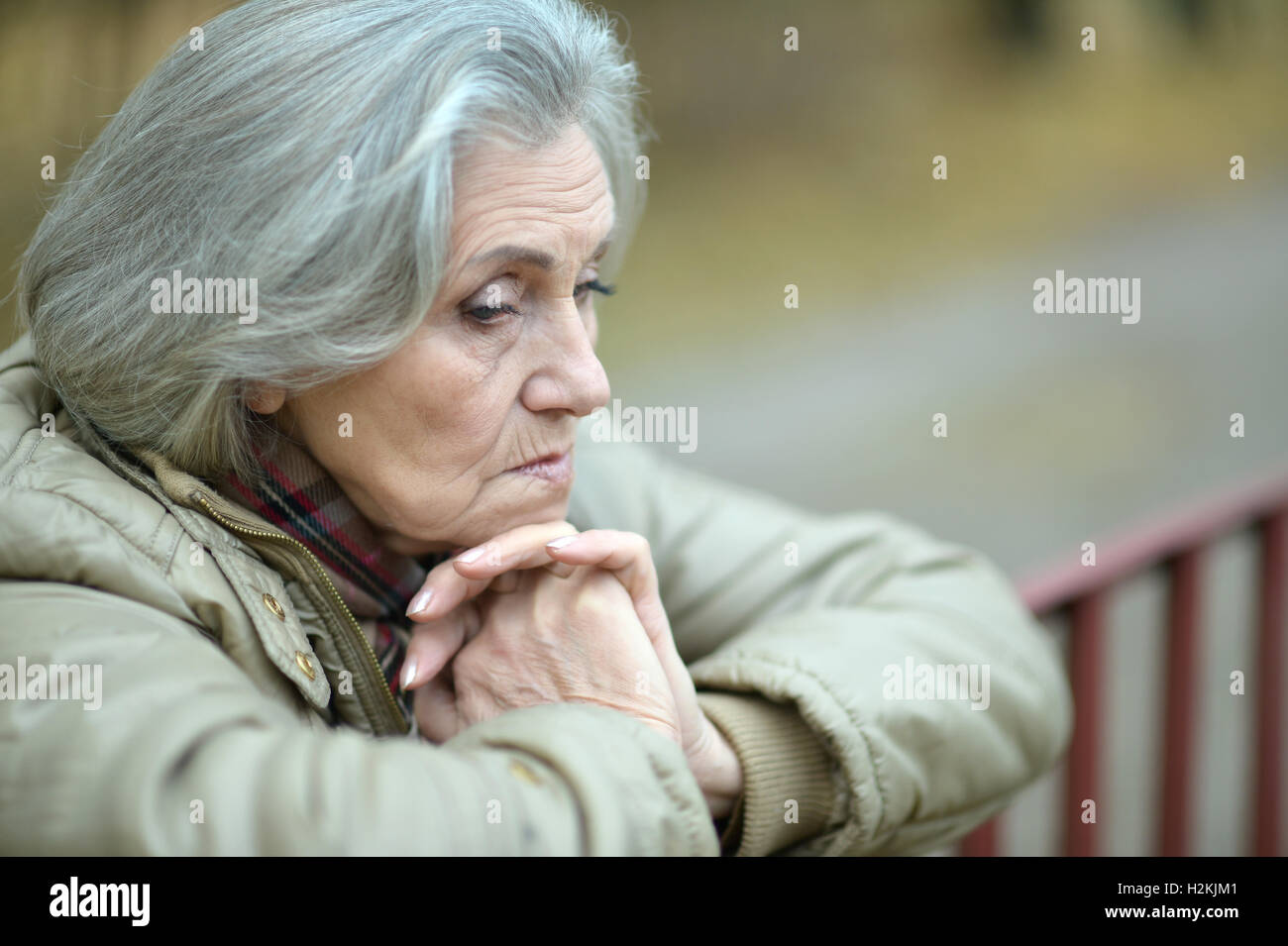 Nice sad old woman Stock Photo - Alamy