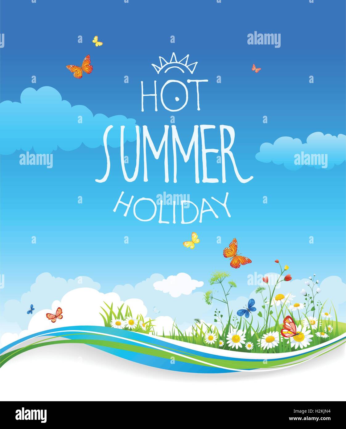 Grass banner blue sky Stock Vector Images - Alamy