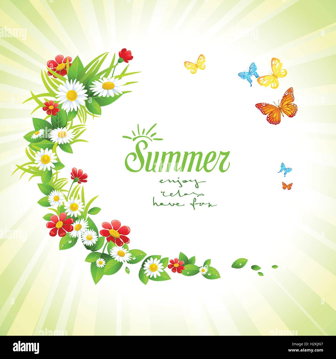 Summer floral frame Stock Vector Image & Art - Alamy