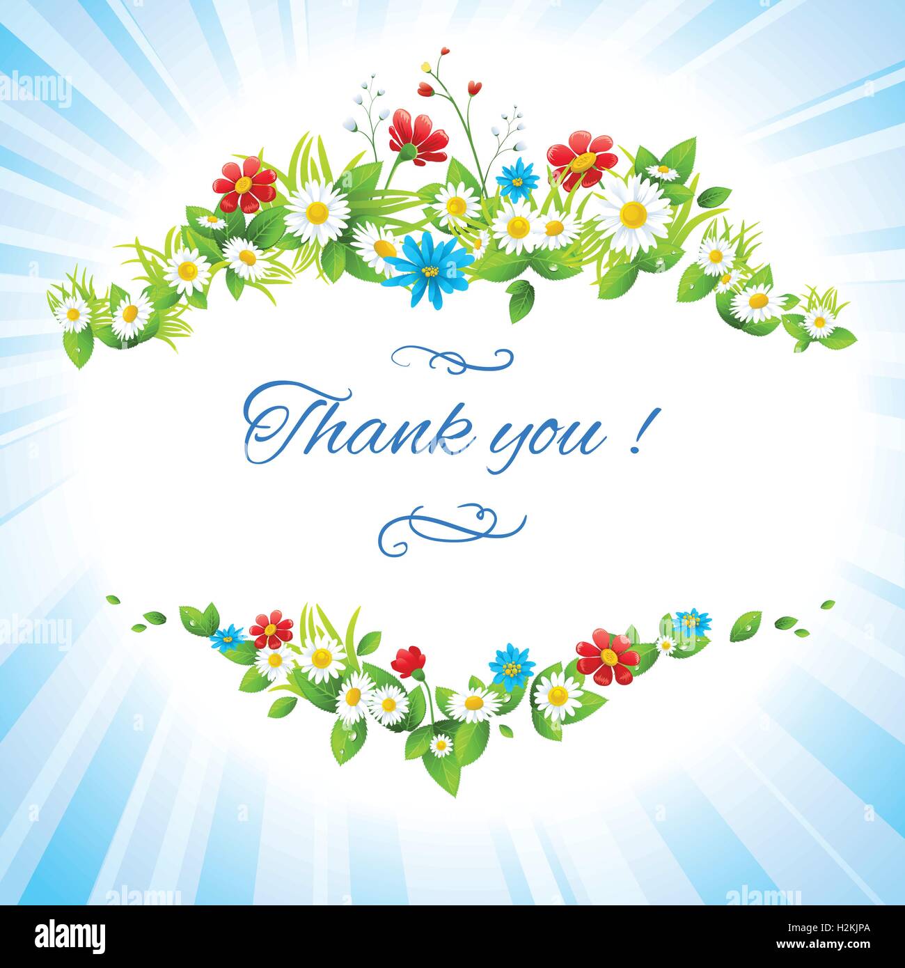 Thank you floral card Stock Vector Image & Art - Alamy