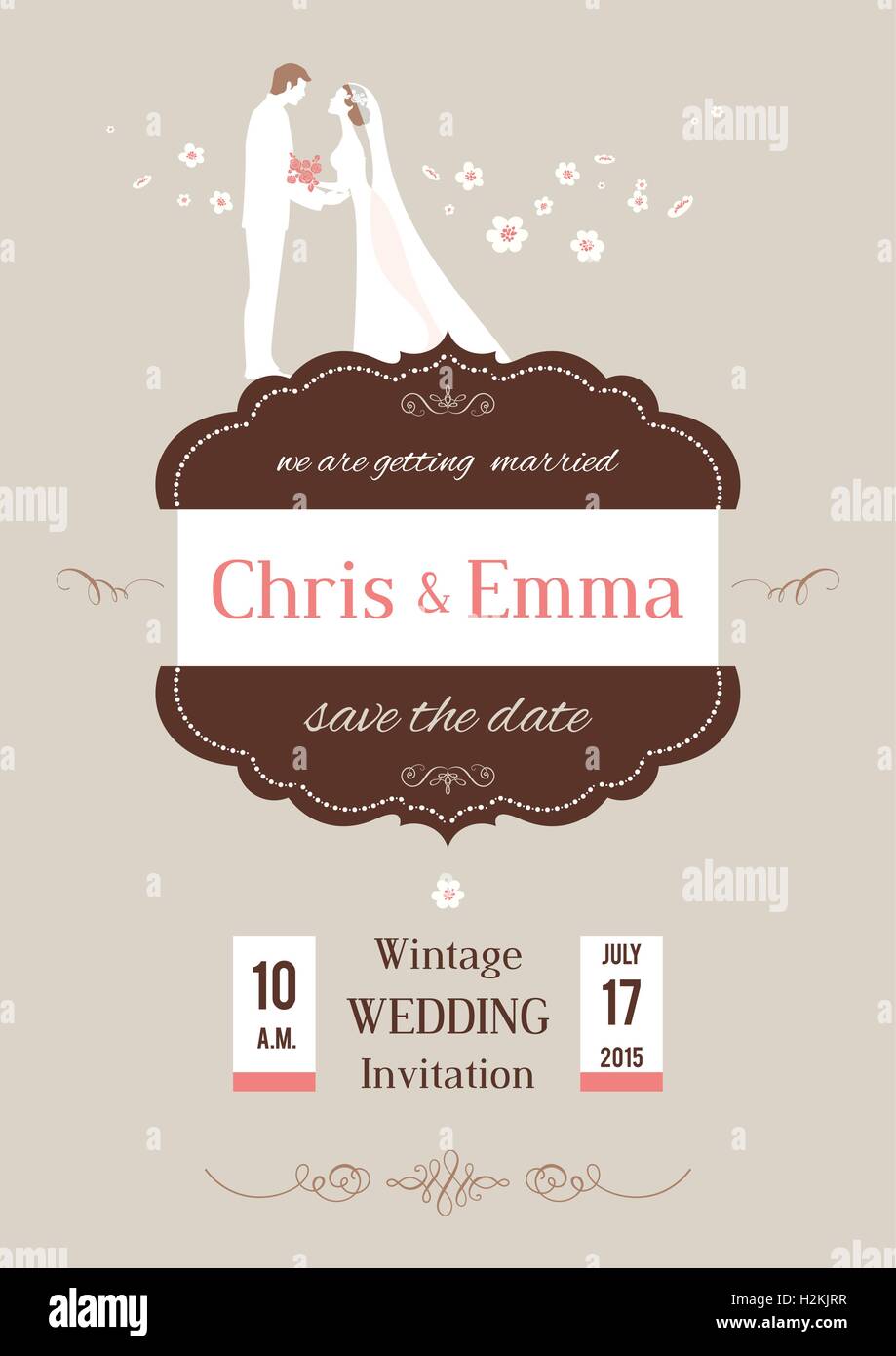 Wedding invitation card Stock Vector Image & Art - Alamy