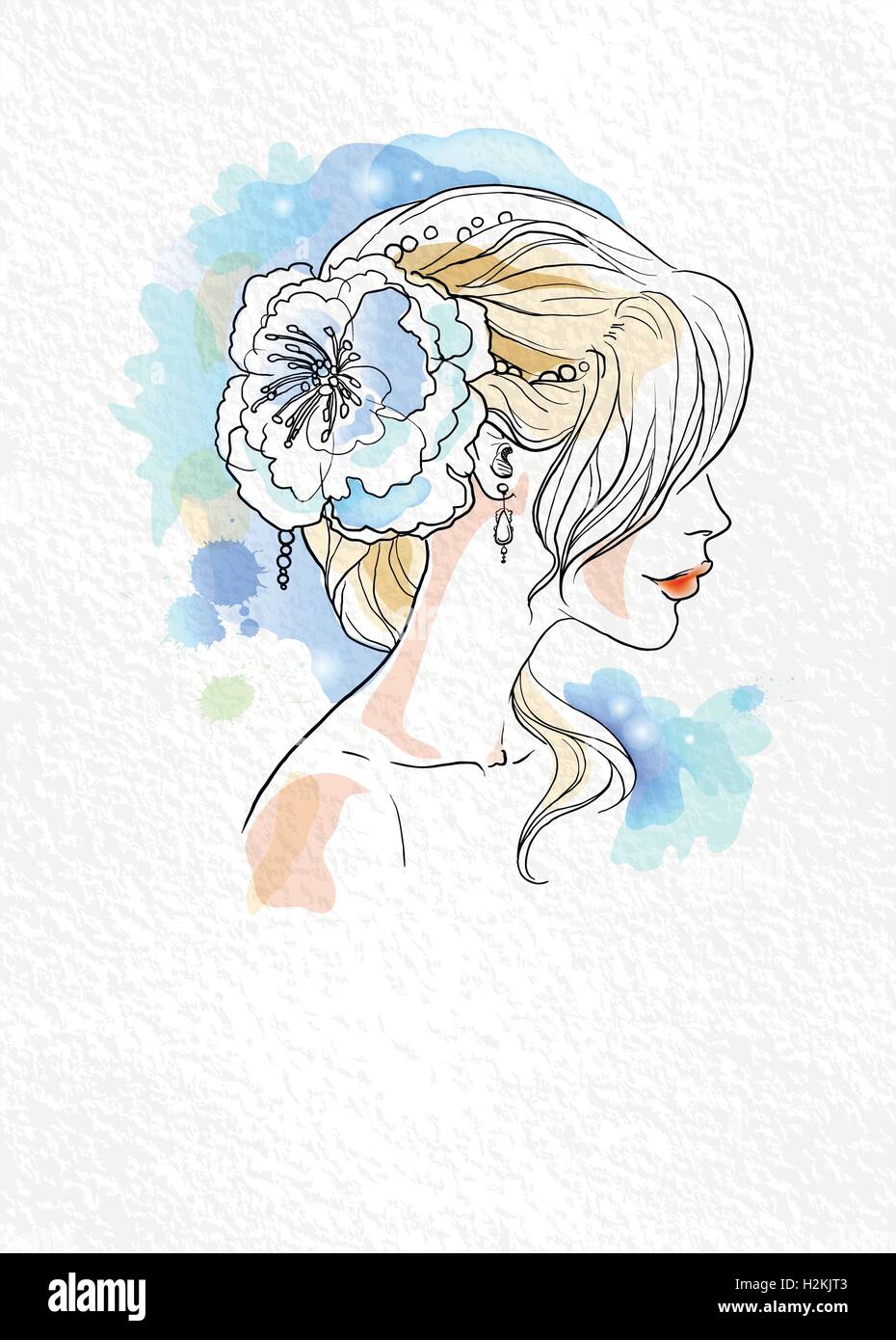 Wedding watercolor bride Stock Vector Image & Art - Alamy