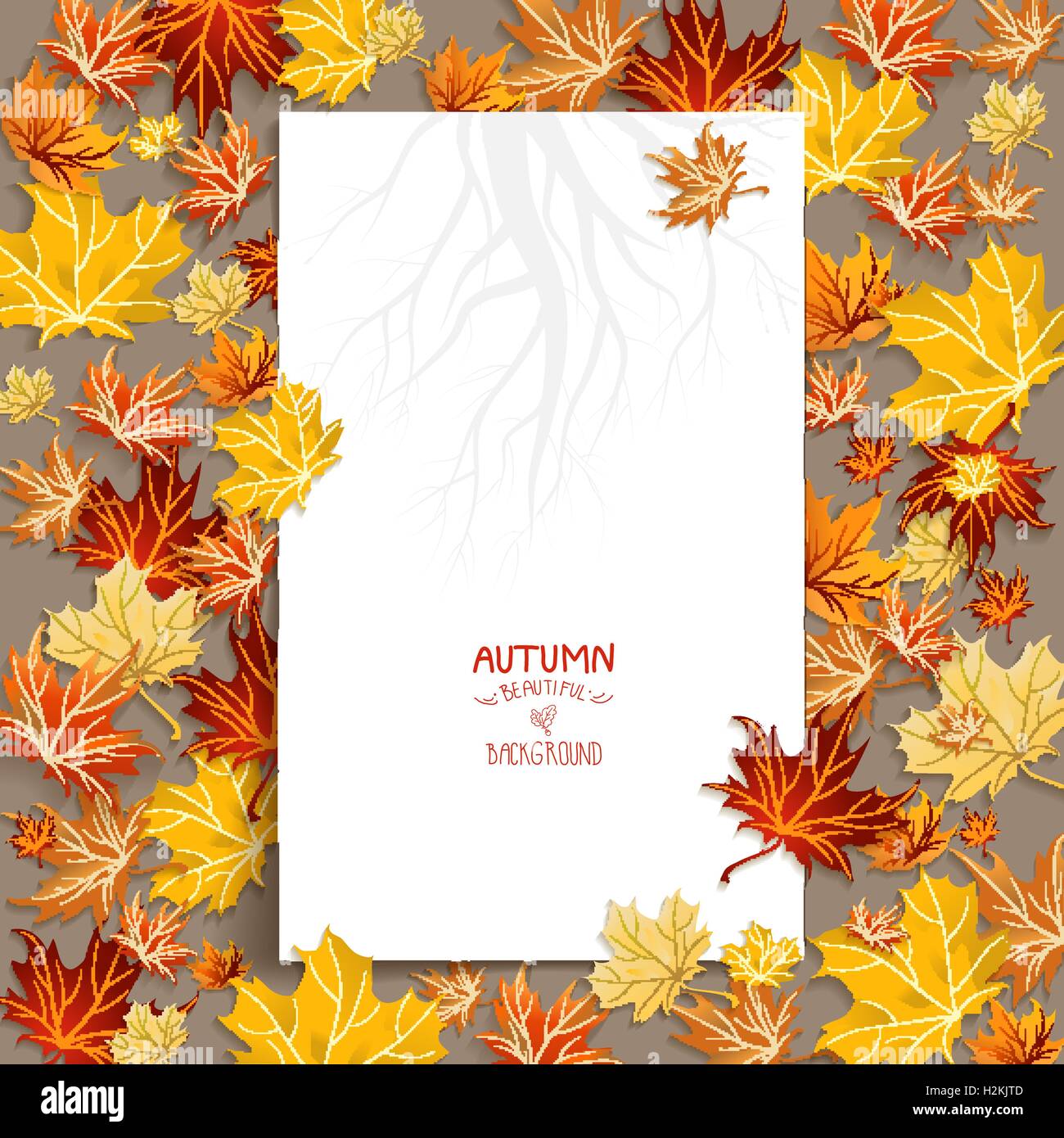 White blank with autumn leaves Stock Vector Image & Art - Alamy