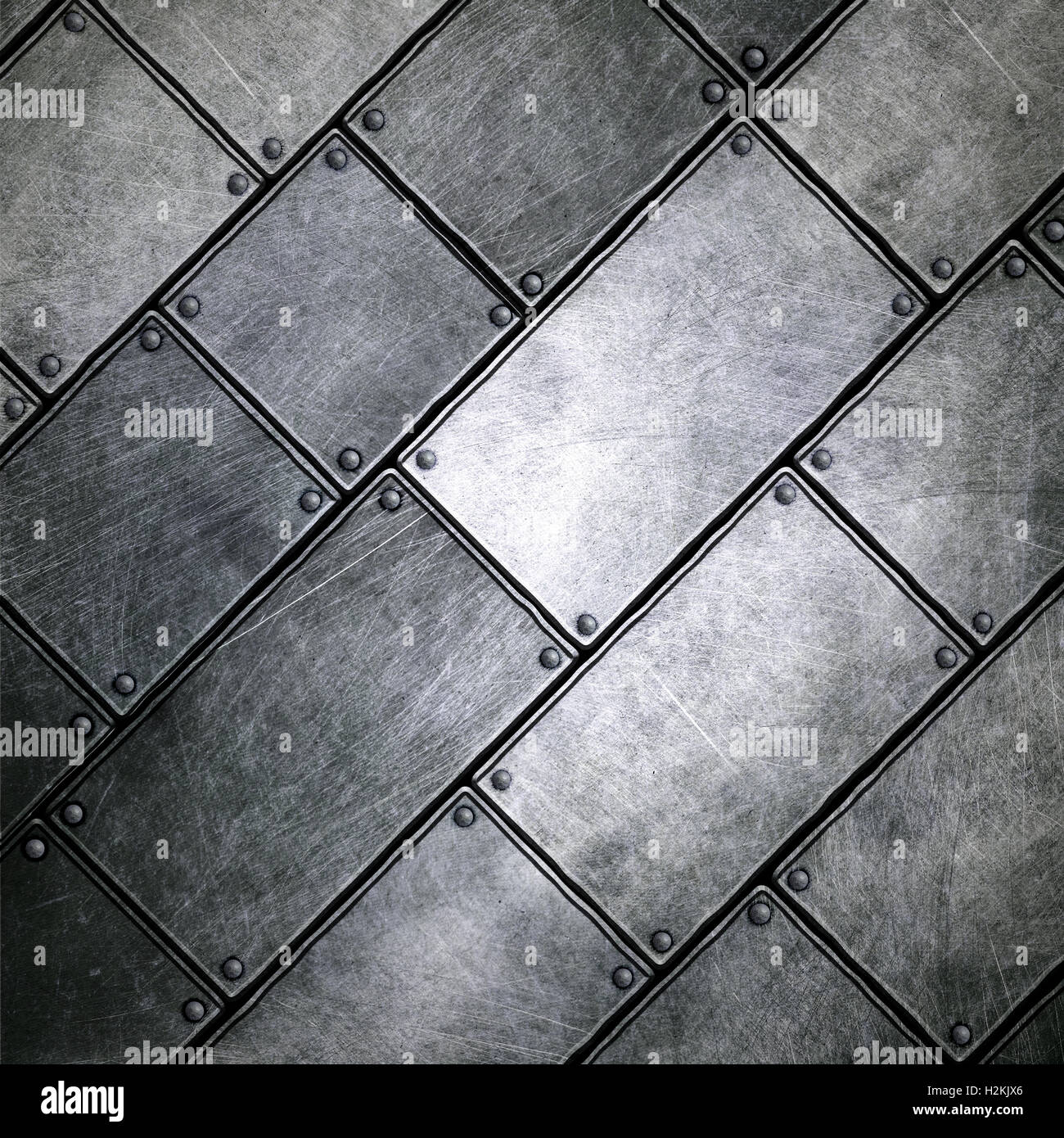 grunge metal plate with pin 3d illustration. background and texture ...