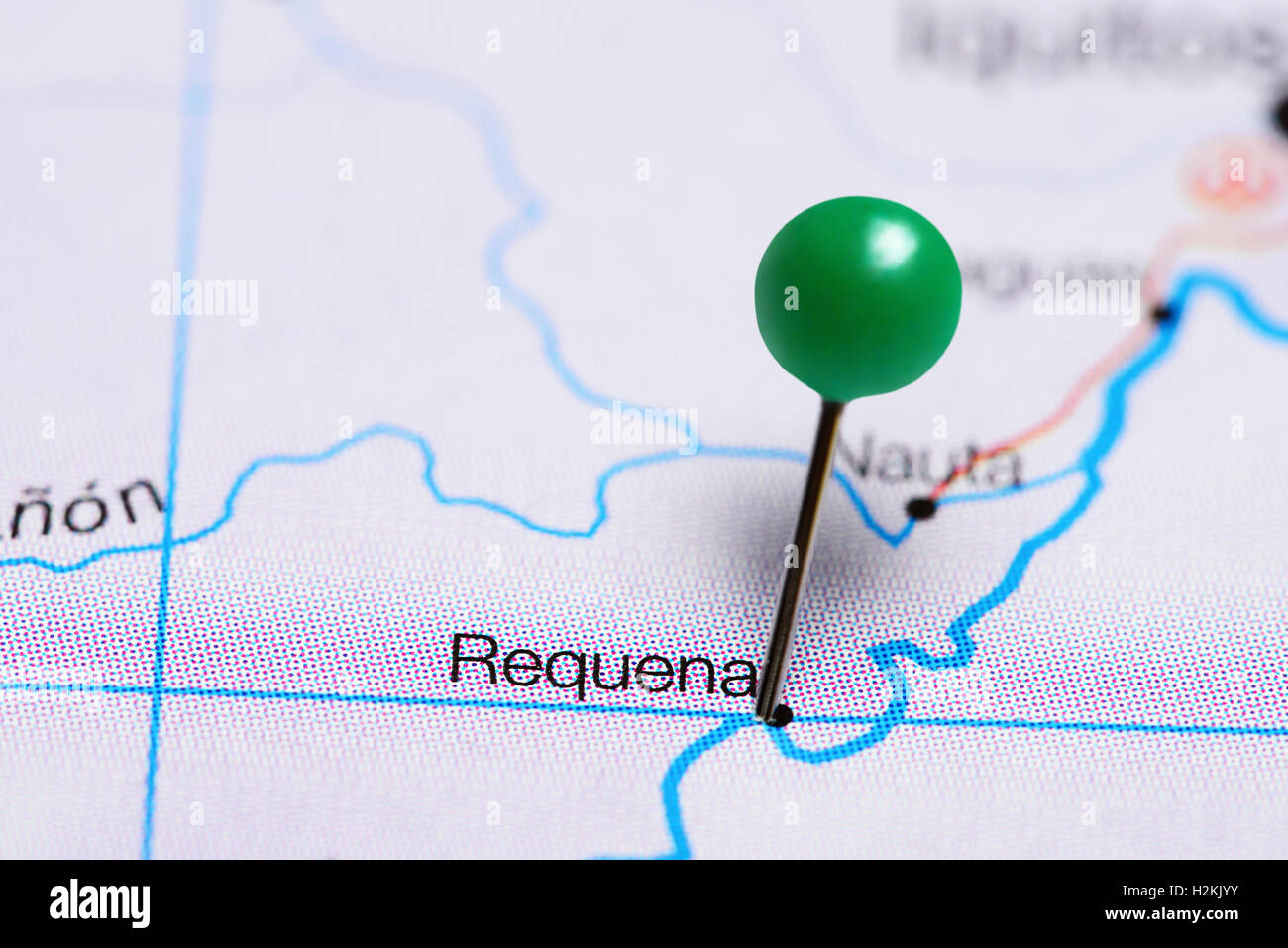 Requena pinned on a map of Peru Stock Photo - Alamy