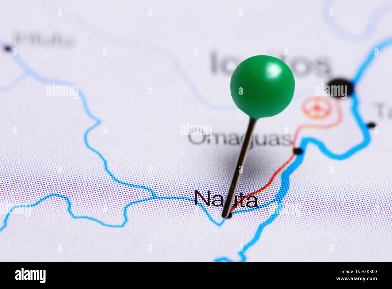 Nauta pinned on a map of Peru Stock Photo - Alamy