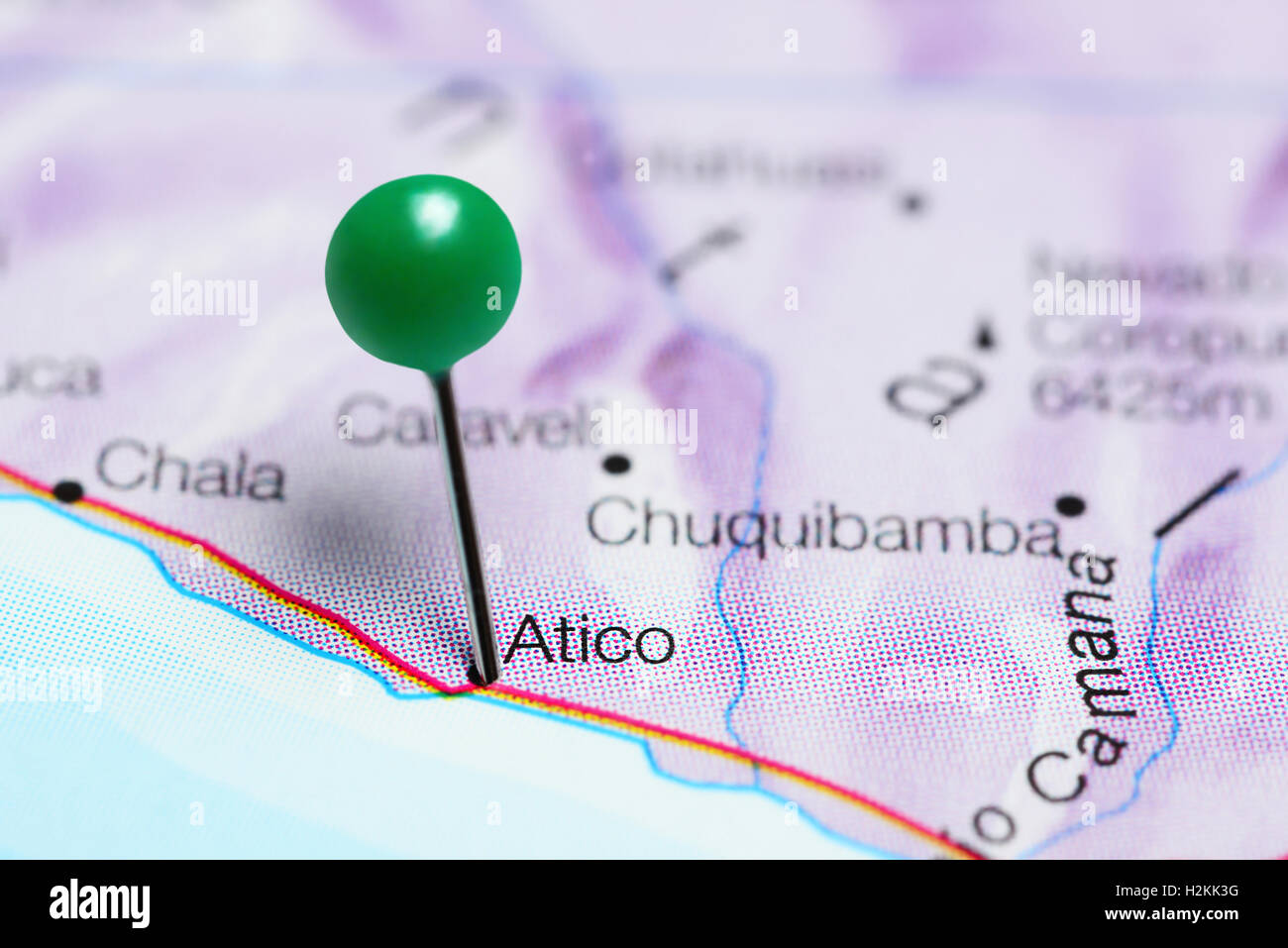 Atico pinned on a map of Peru Stock Photo - Alamy