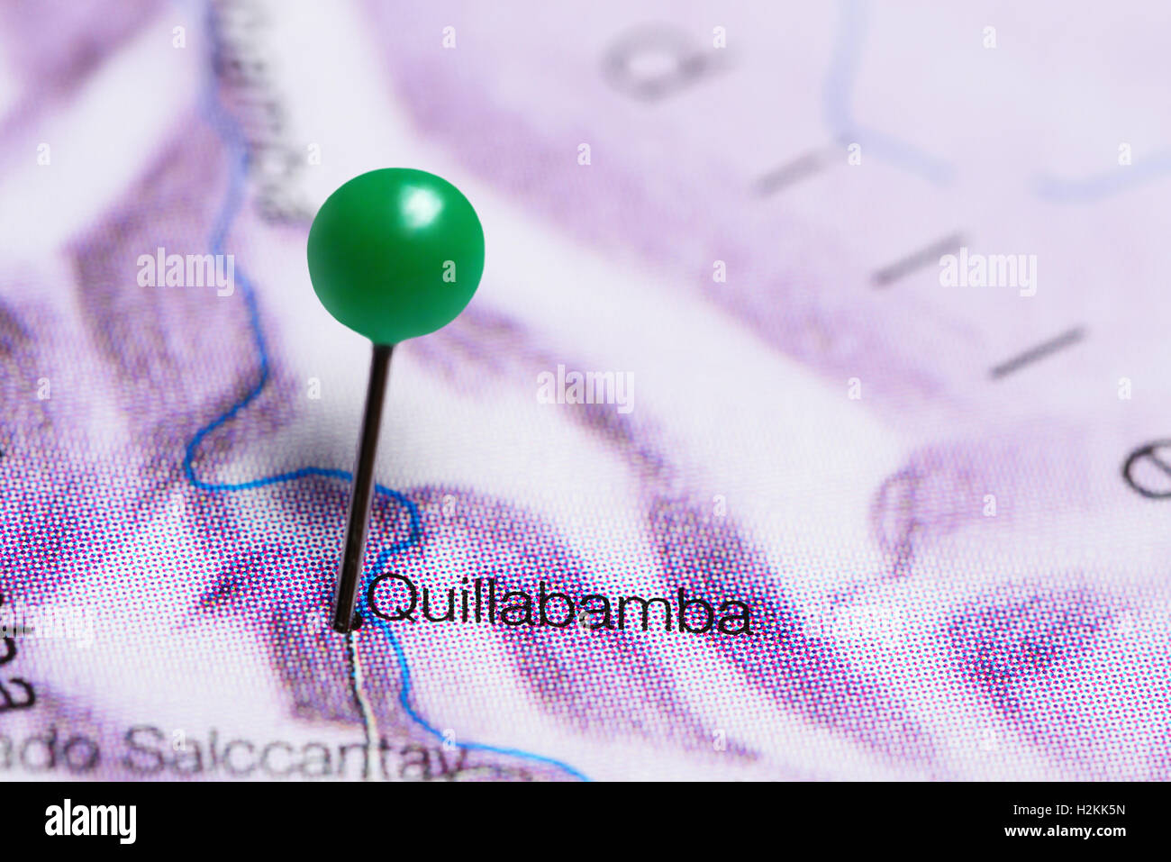 Quillabamba pinned on a map of Peru Stock Photo - Alamy