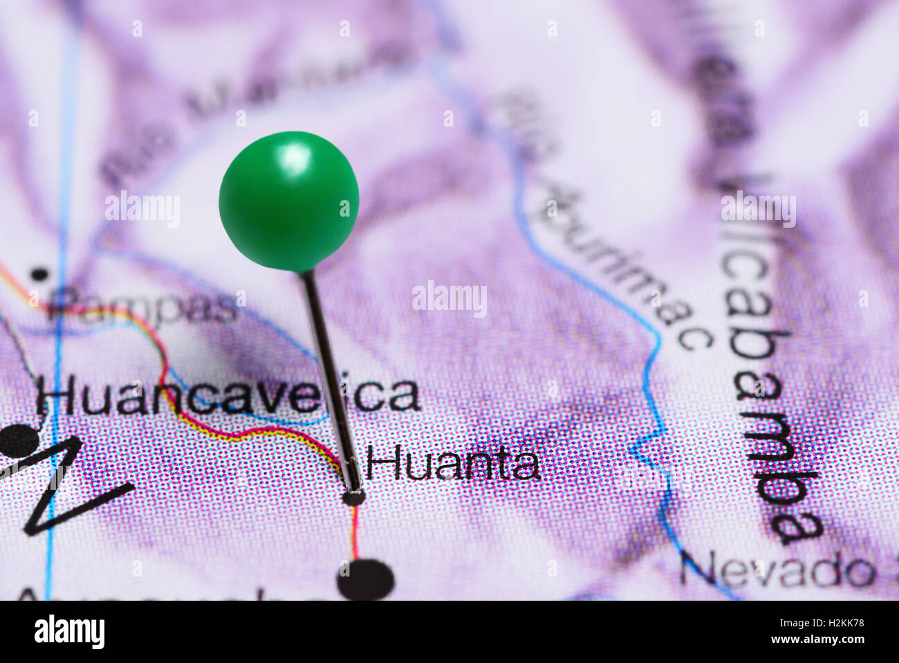 Huanta pinned on a map of Peru Stock Photo - Alamy
