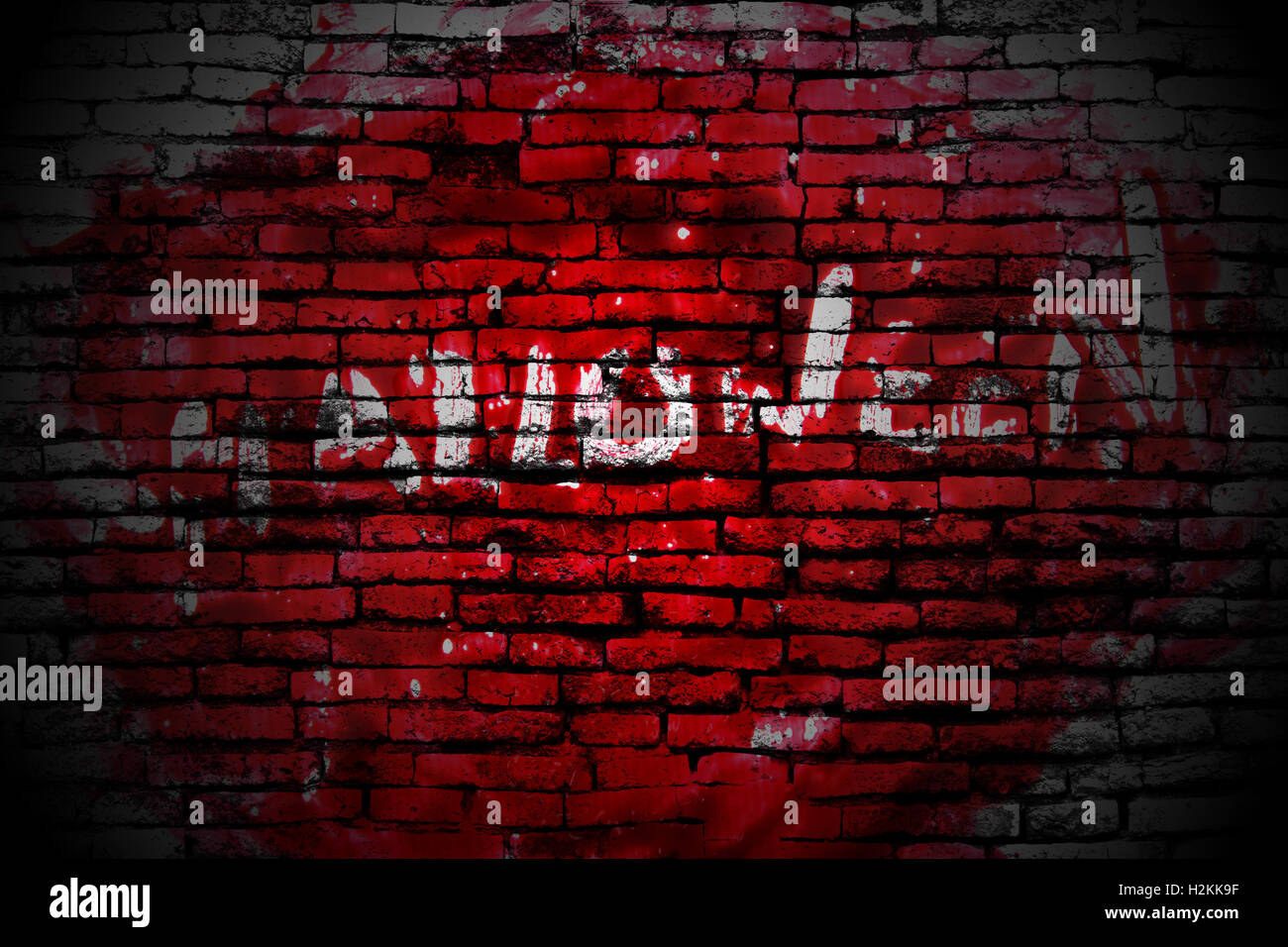 set 8. bloody brick wall in the dark for horror content and halloween ...